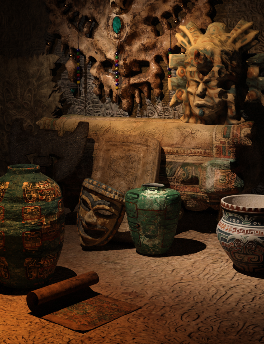 Mayan and Inca Props Bundle | Daz 3D