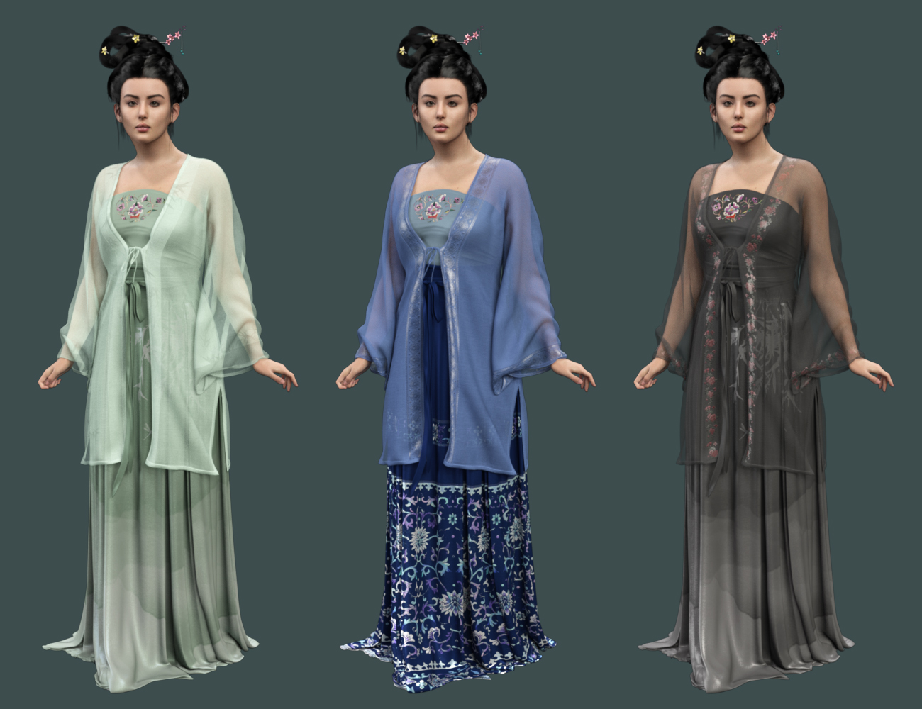 dForce MK Hanfu Suit for Genesis 9 | Daz 3D