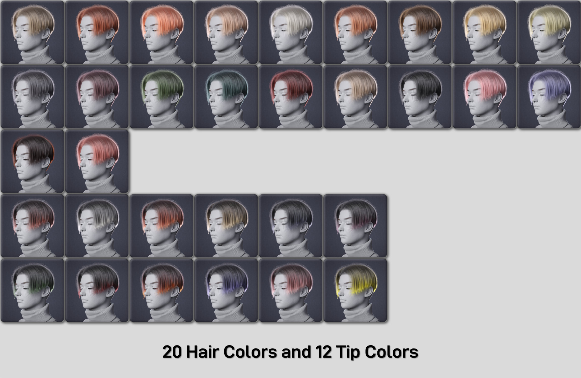 dForce AK Fashionable Short Hair for Genesis 9, 8, and 8.1 | Daz 3D