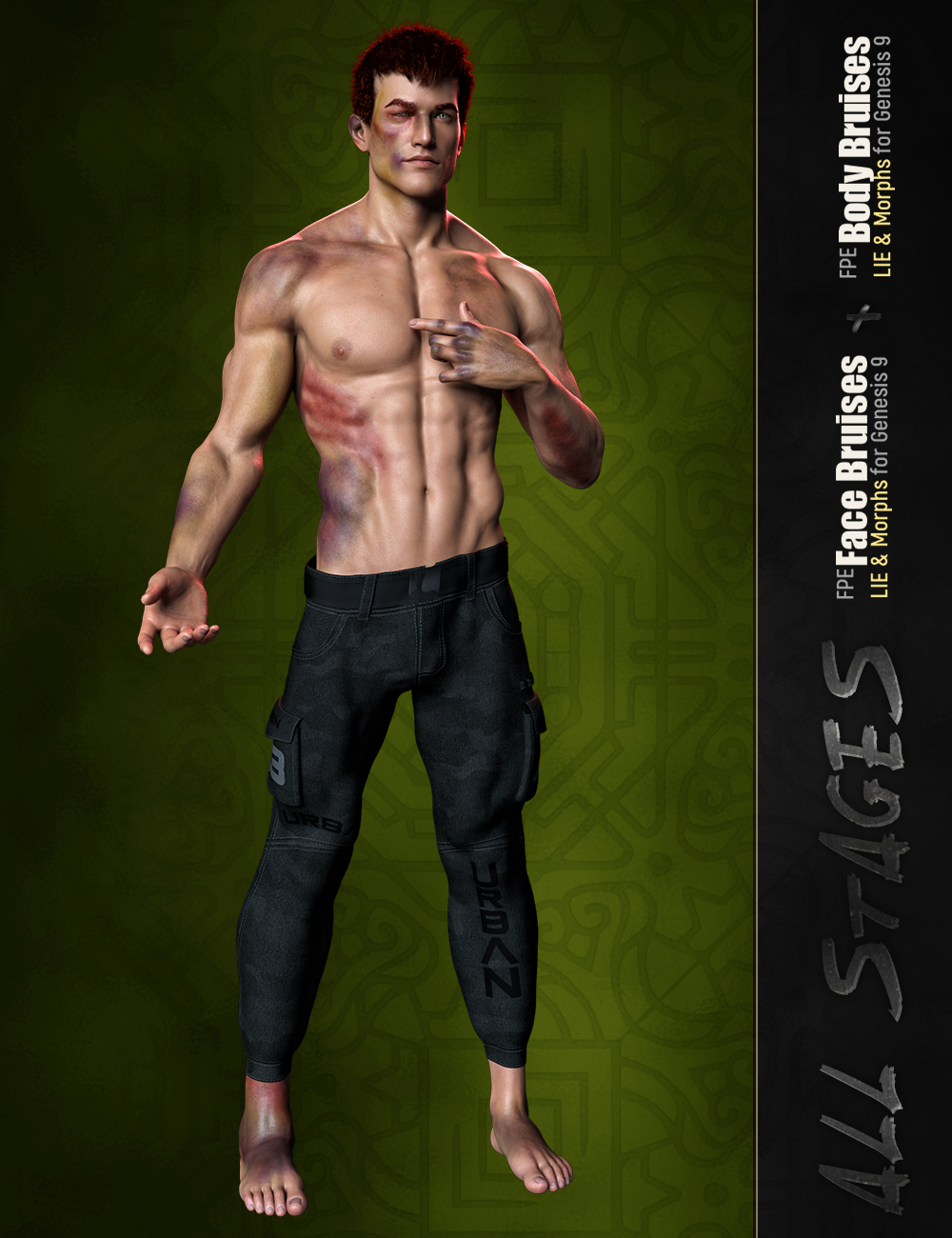 FPE Body Bruises LIE and Morphs for Genesis 9 | Daz 3D