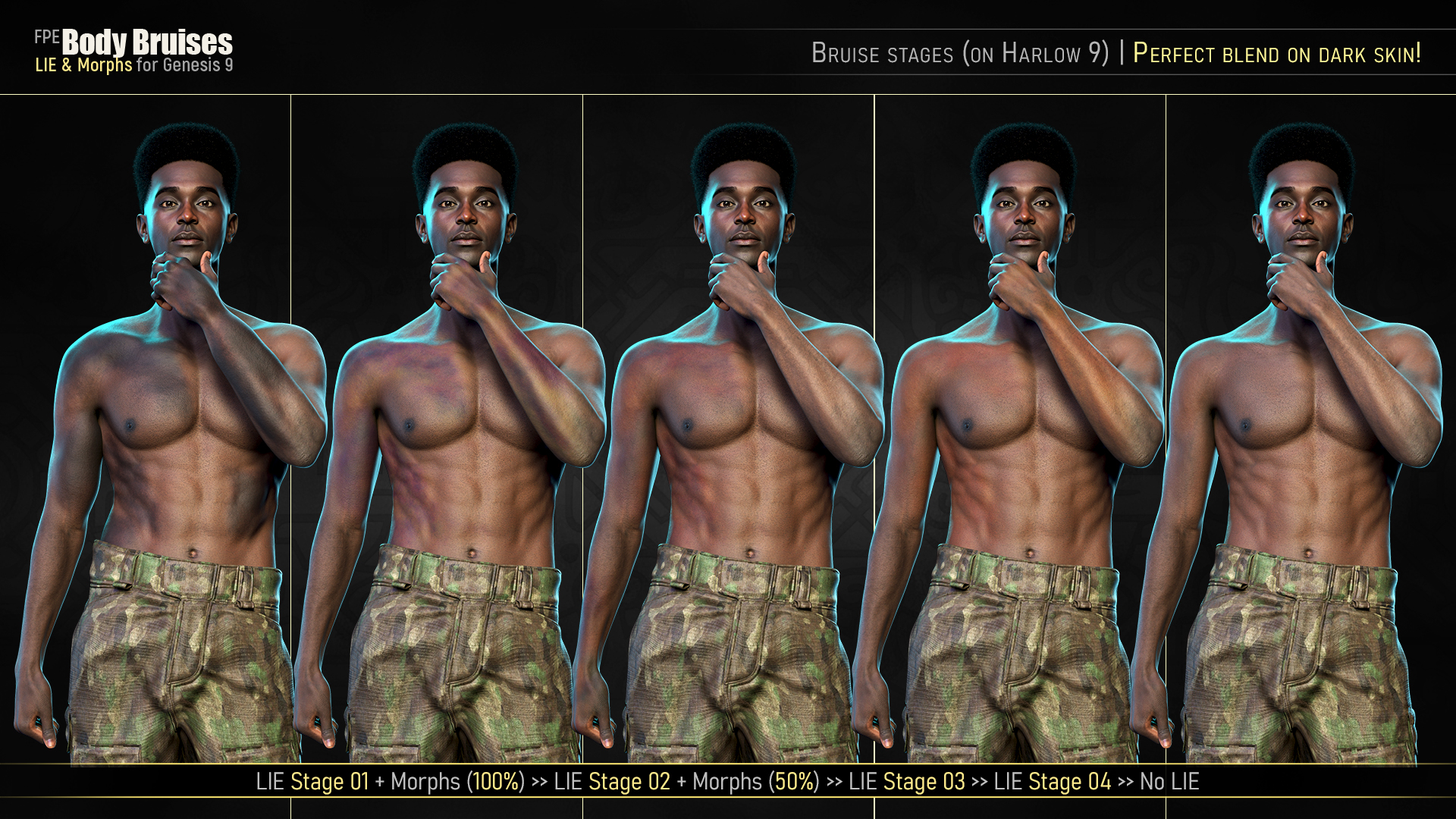 FPE Body Bruises LIE and Morphs for Genesis 9 | Daz 3D