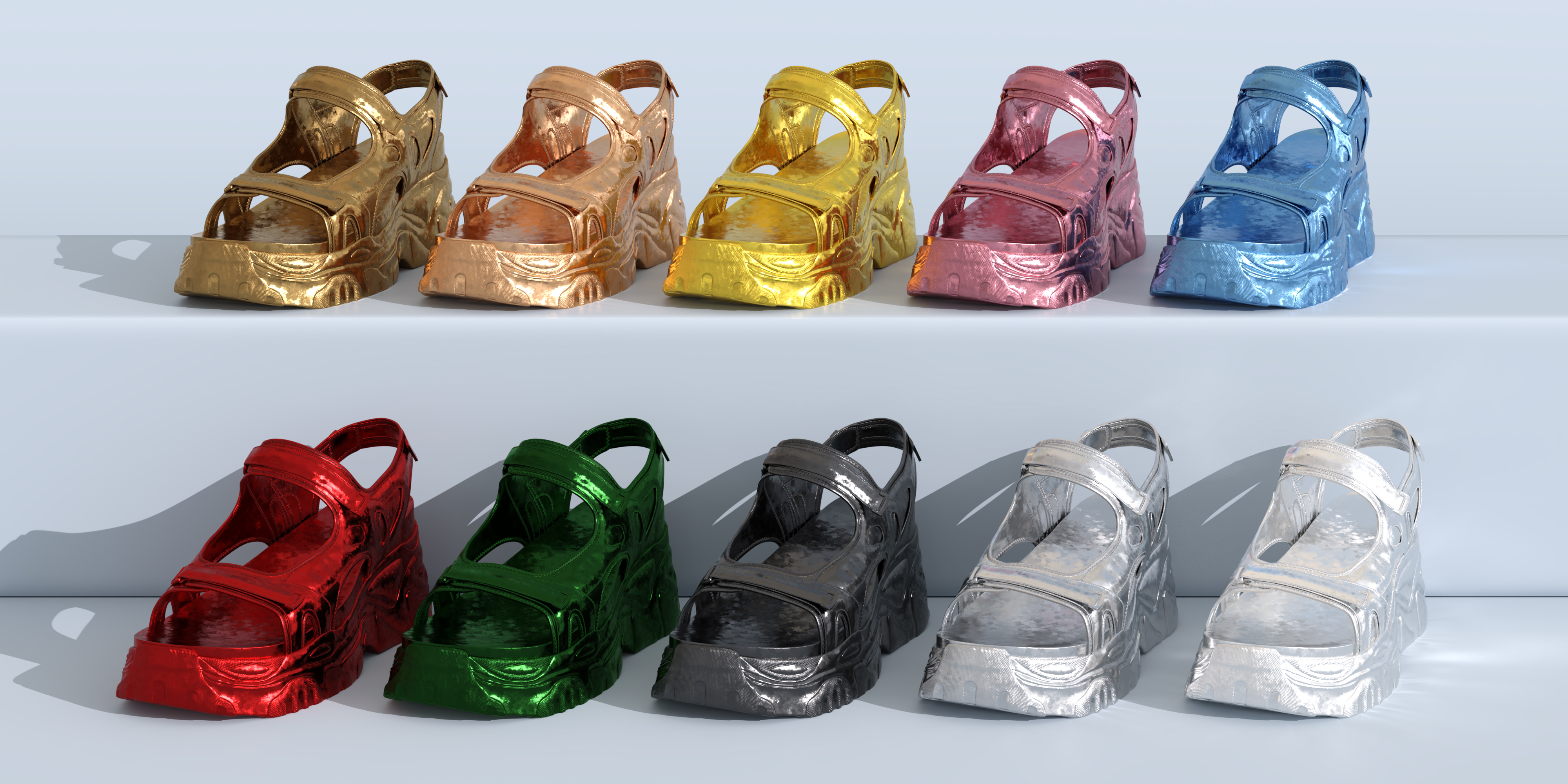 Zaelie Wedge Sandals For Genesis 9 and 8 Female | Daz 3D