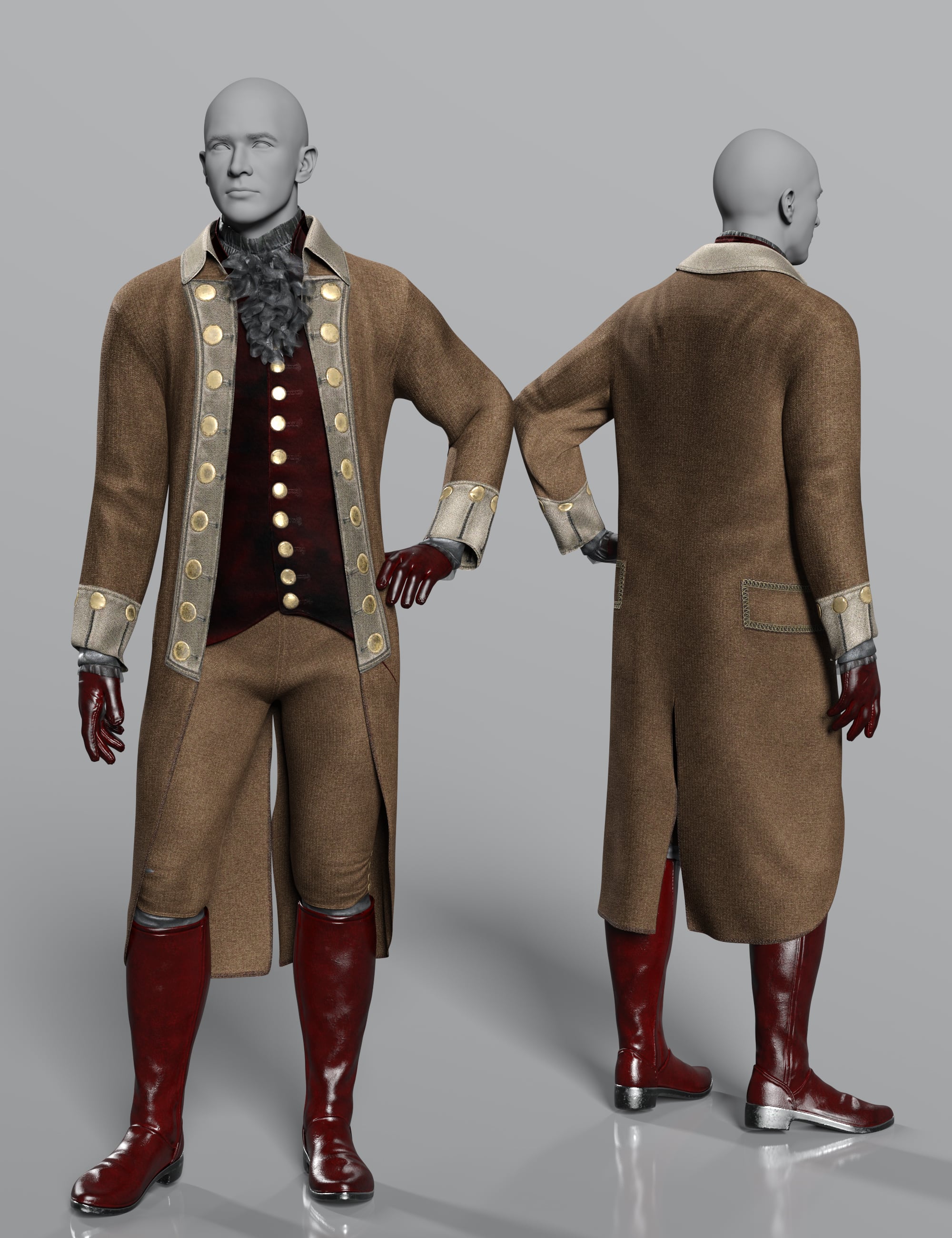 dForce Founding Fathers Outfit Texture Add-On | Daz 3D