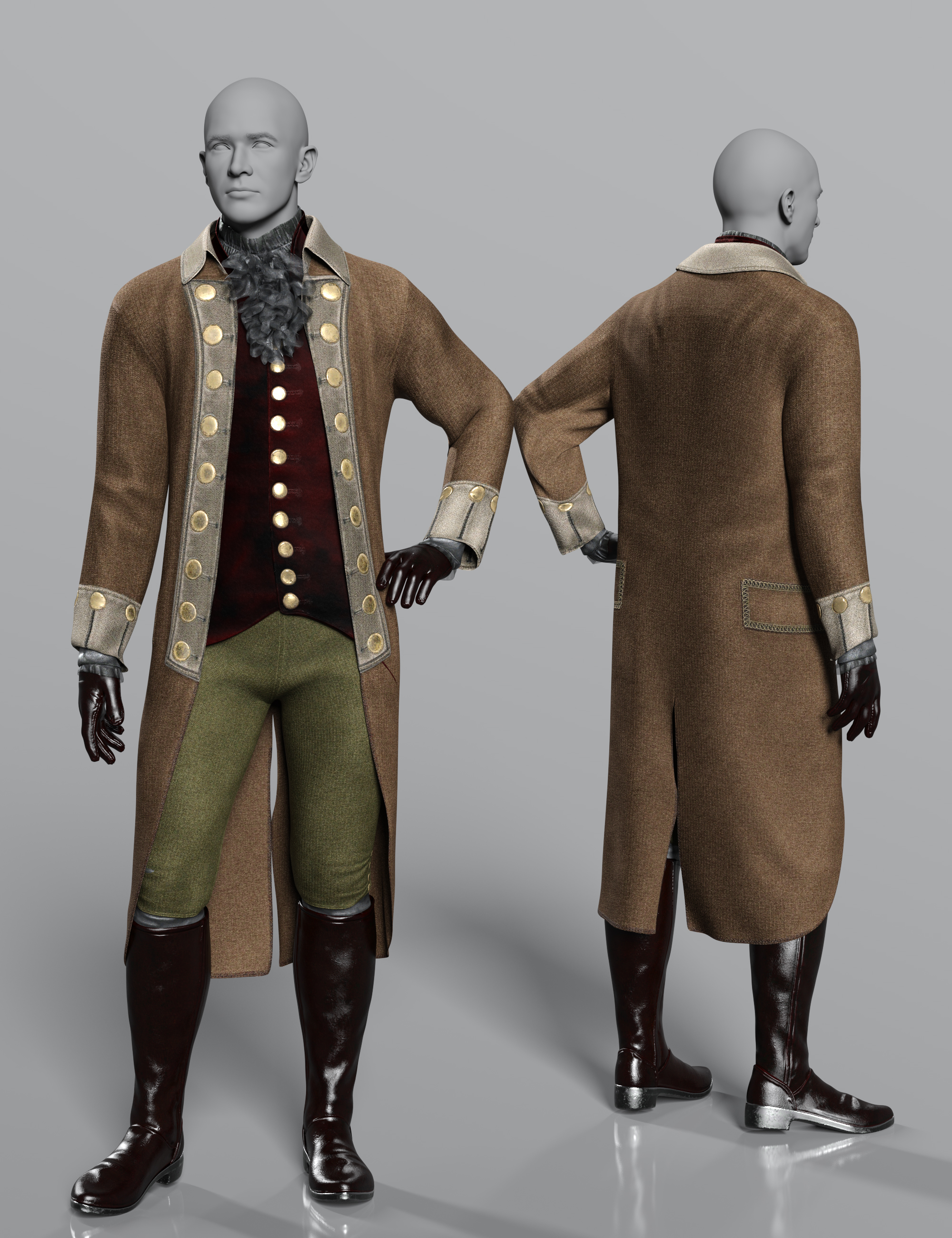 dForce Founding Fathers Outfit Texture Add-On | Daz 3D