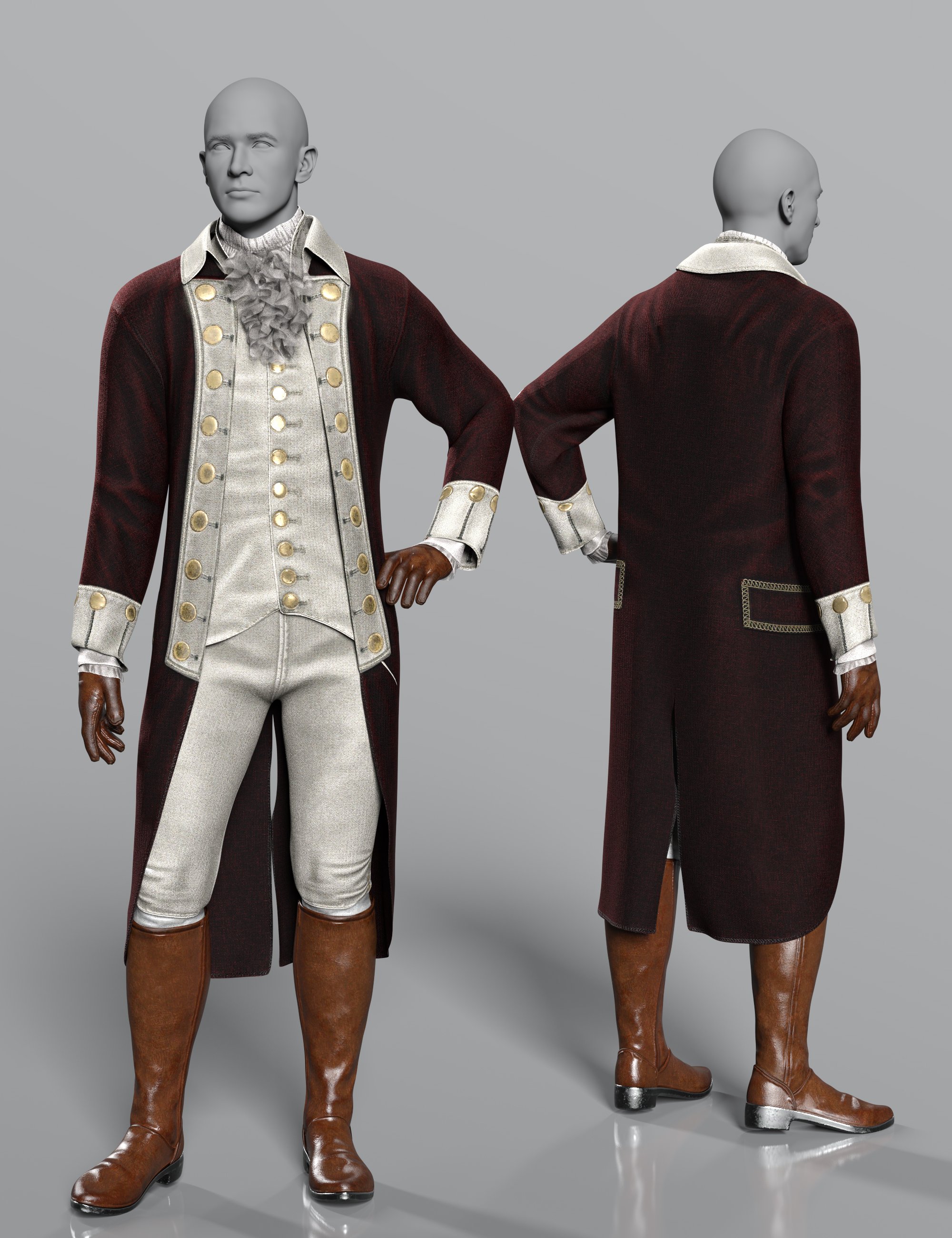 dForce Founding Fathers Outfit Texture Add-On | Daz 3D
