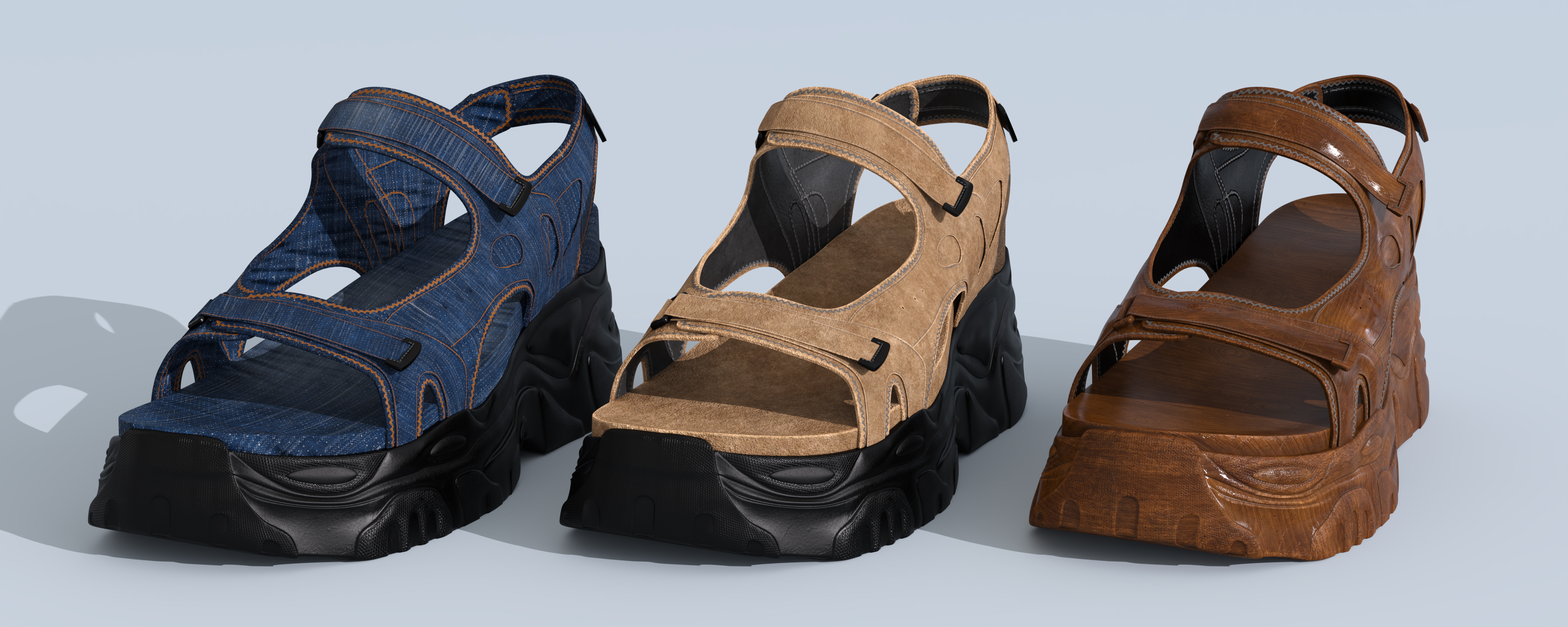 Textras For Zaelie Wedge Sandals | Daz 3D