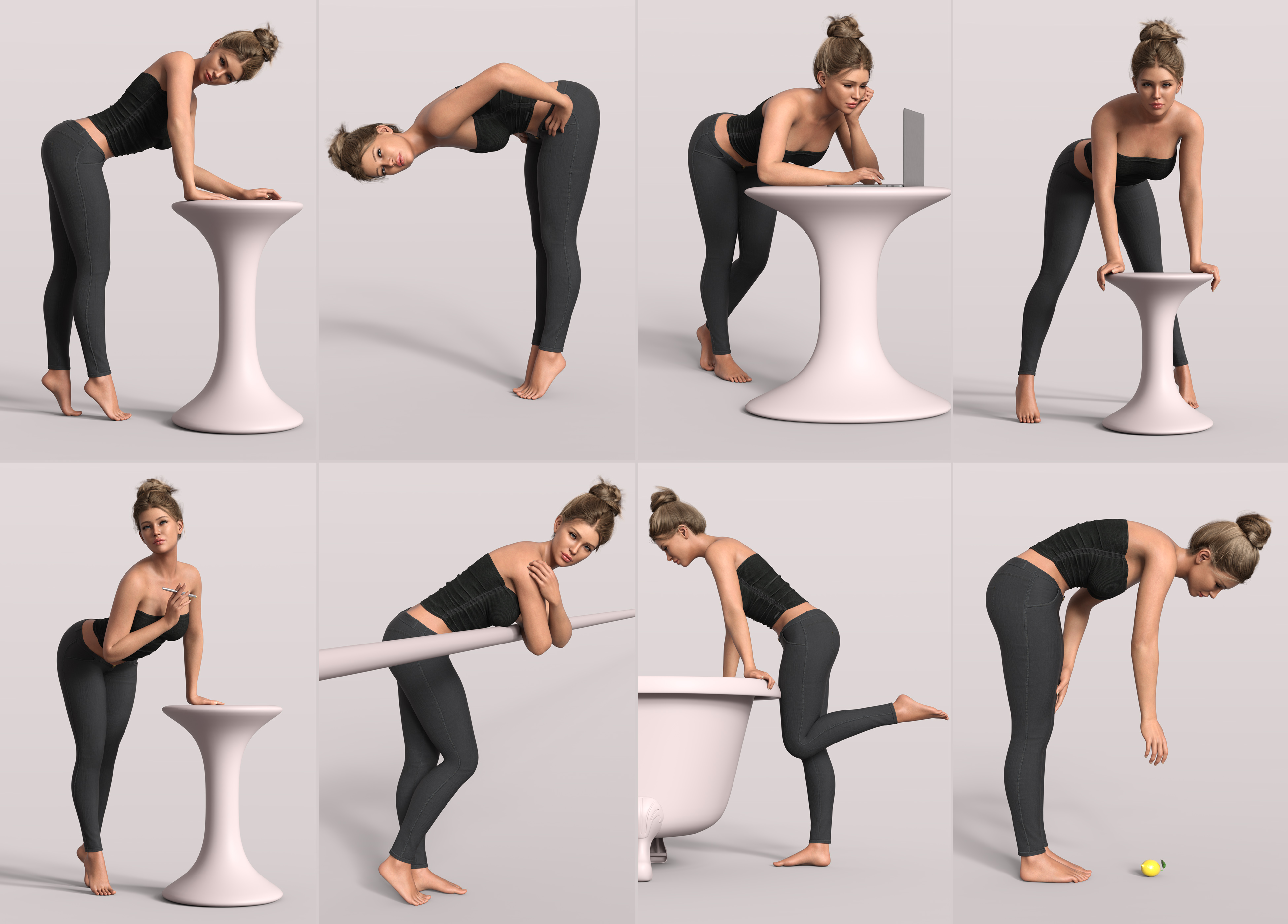 Z Essential Bending Pose Utility Set for Genesis 9 and 8 Female | Daz 3D