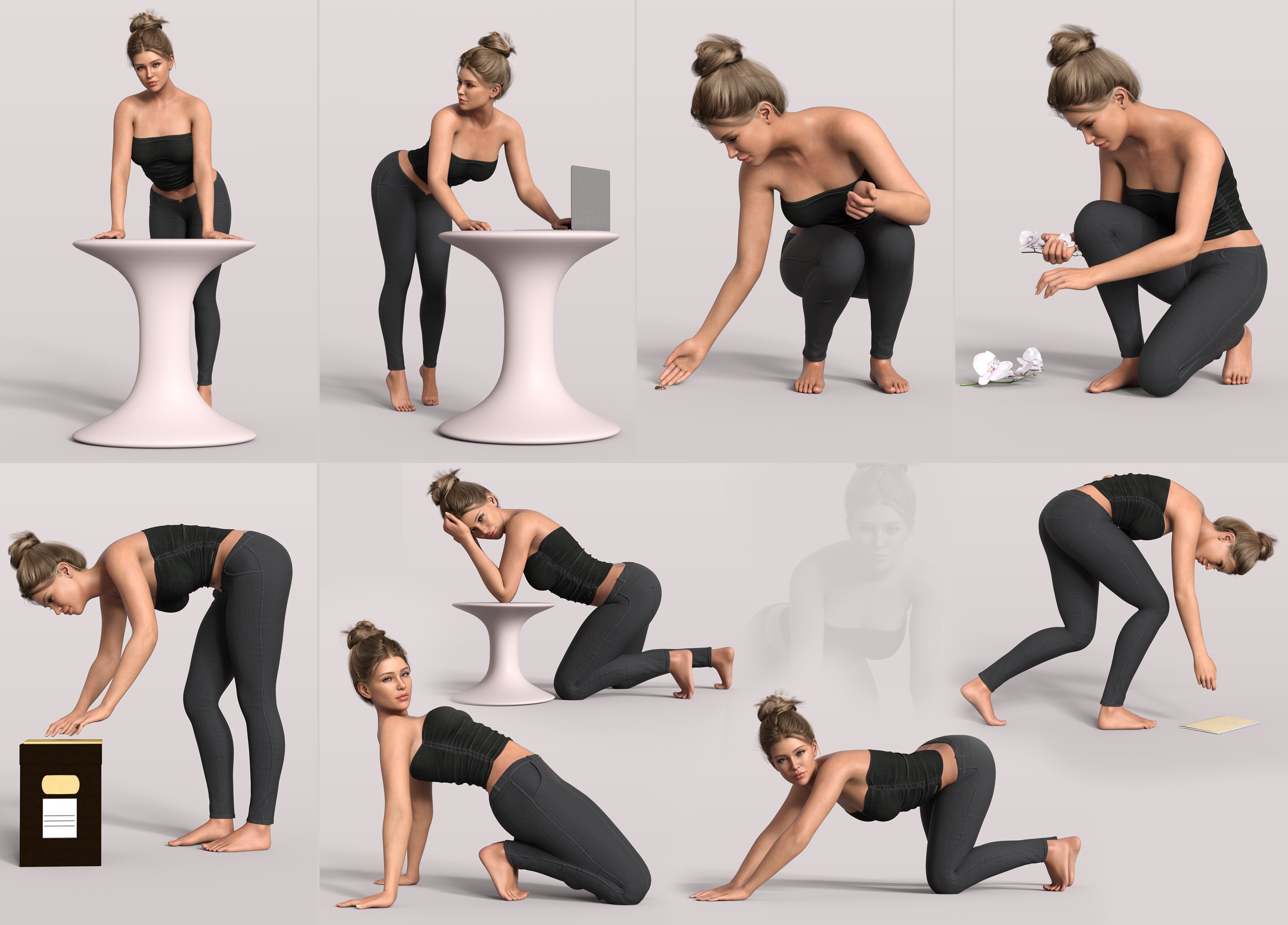 Z Essential Bending Pose Utility Set for Genesis 9 and 8 Female | Daz 3D