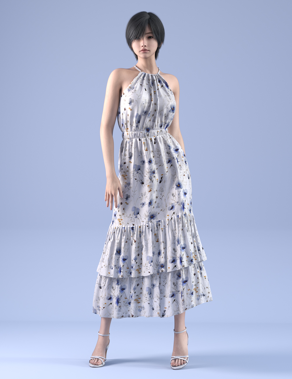 dForce HnC24 Floral Dress Outfit for Genesis 9 | Daz 3D
