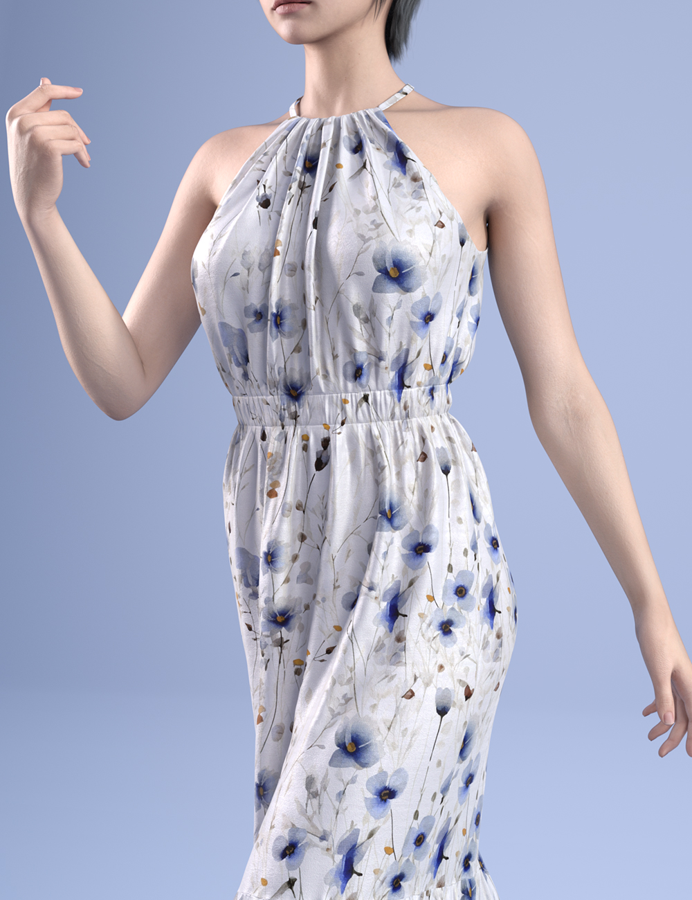 dForce HnC24 Floral Dress Outfit for Genesis 9 | Daz 3D
