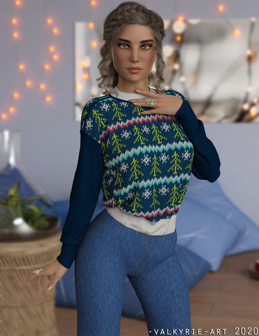 InStyle - dForce Crew Sweater for Genesis 8 Females | Daz 3D
