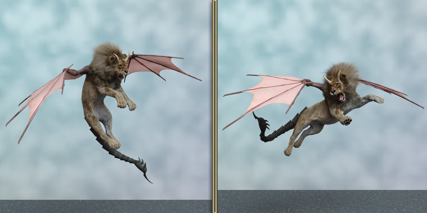 Manticore Cat Hierarchical and Wearable Poses | Daz 3D