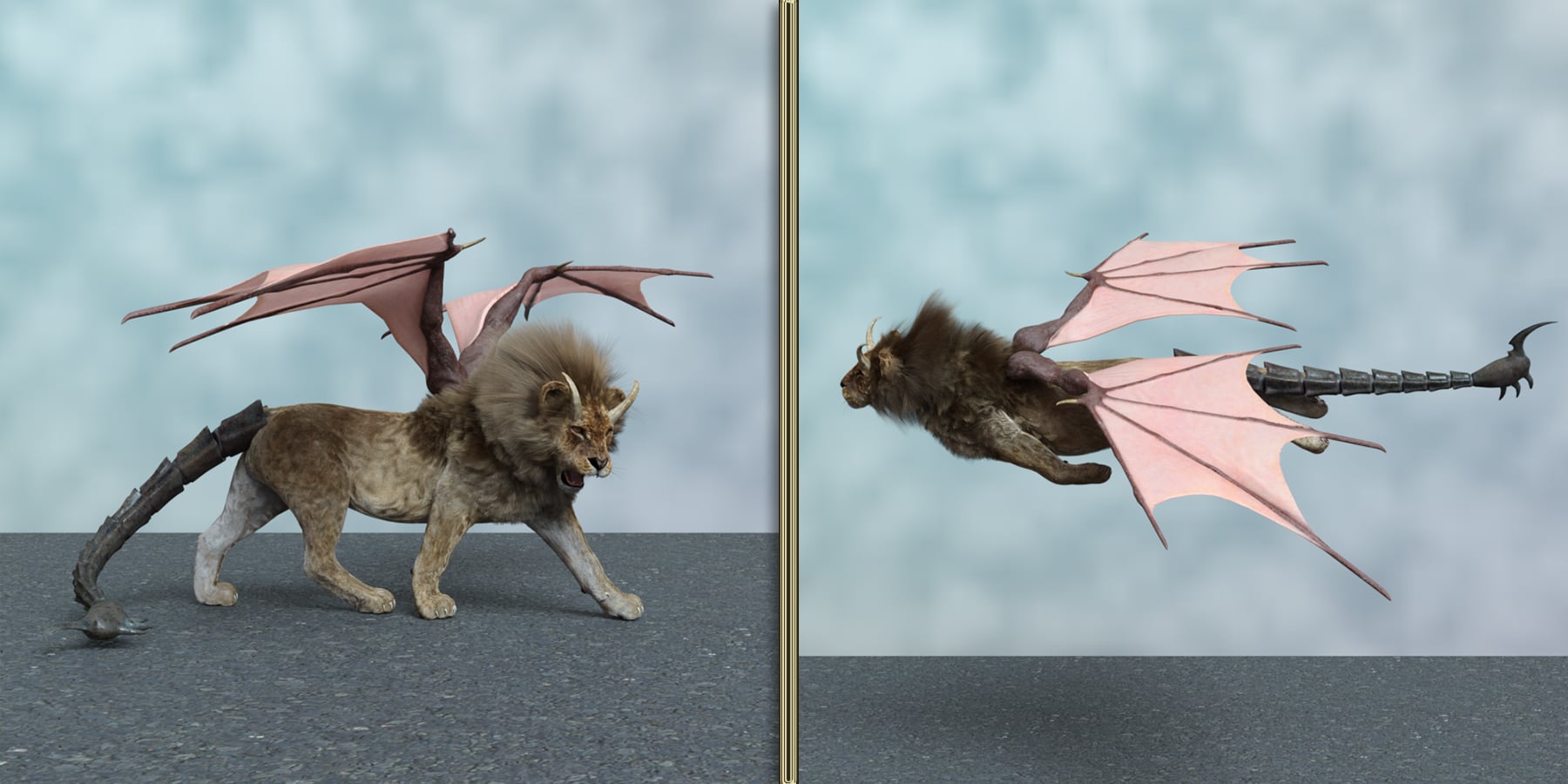 Manticore Cat Hierarchical and Wearable Poses | Daz 3D