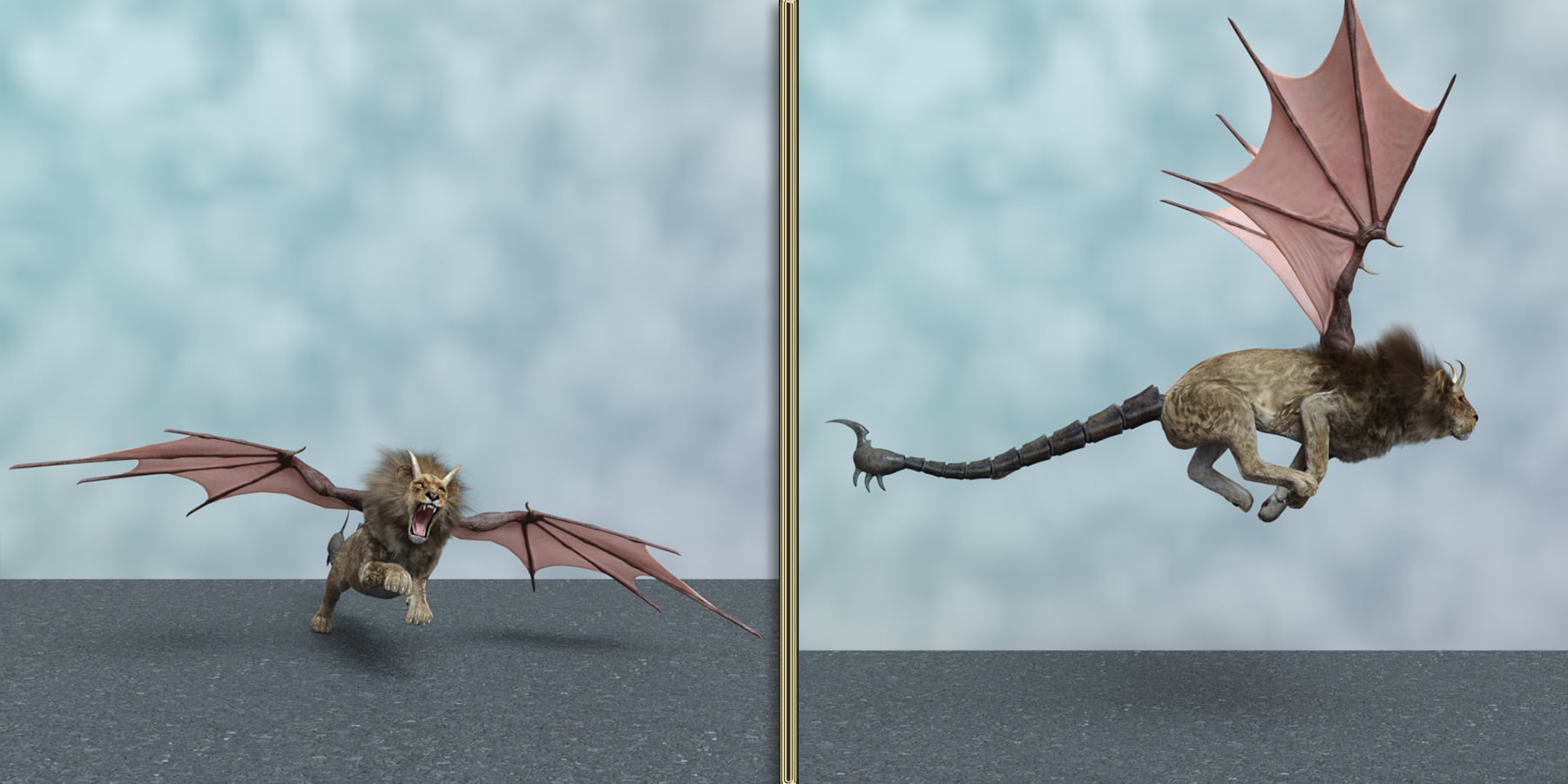 Manticore Cat Hierarchical and Wearable Poses | Daz 3D