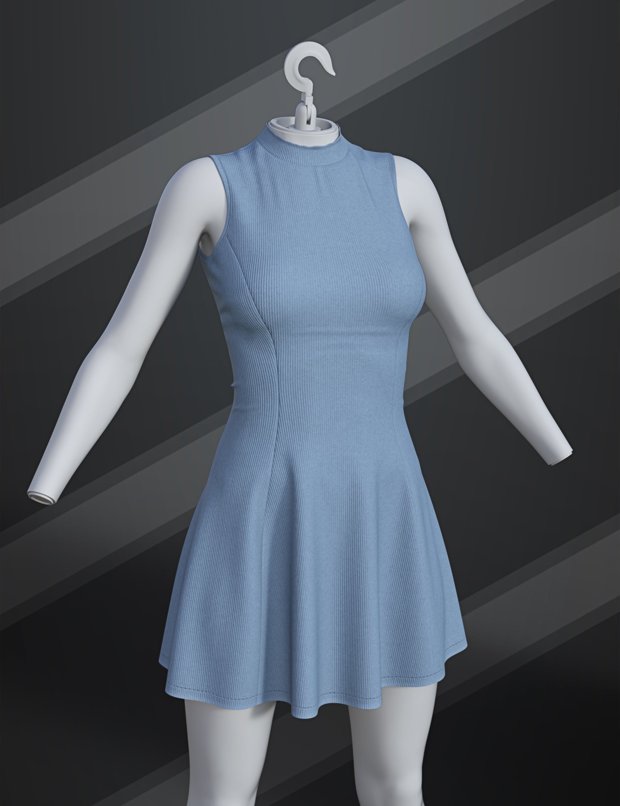 dForce SU Knit Dress for Genesis 9, 8.1, and 8 Female | Daz 3D