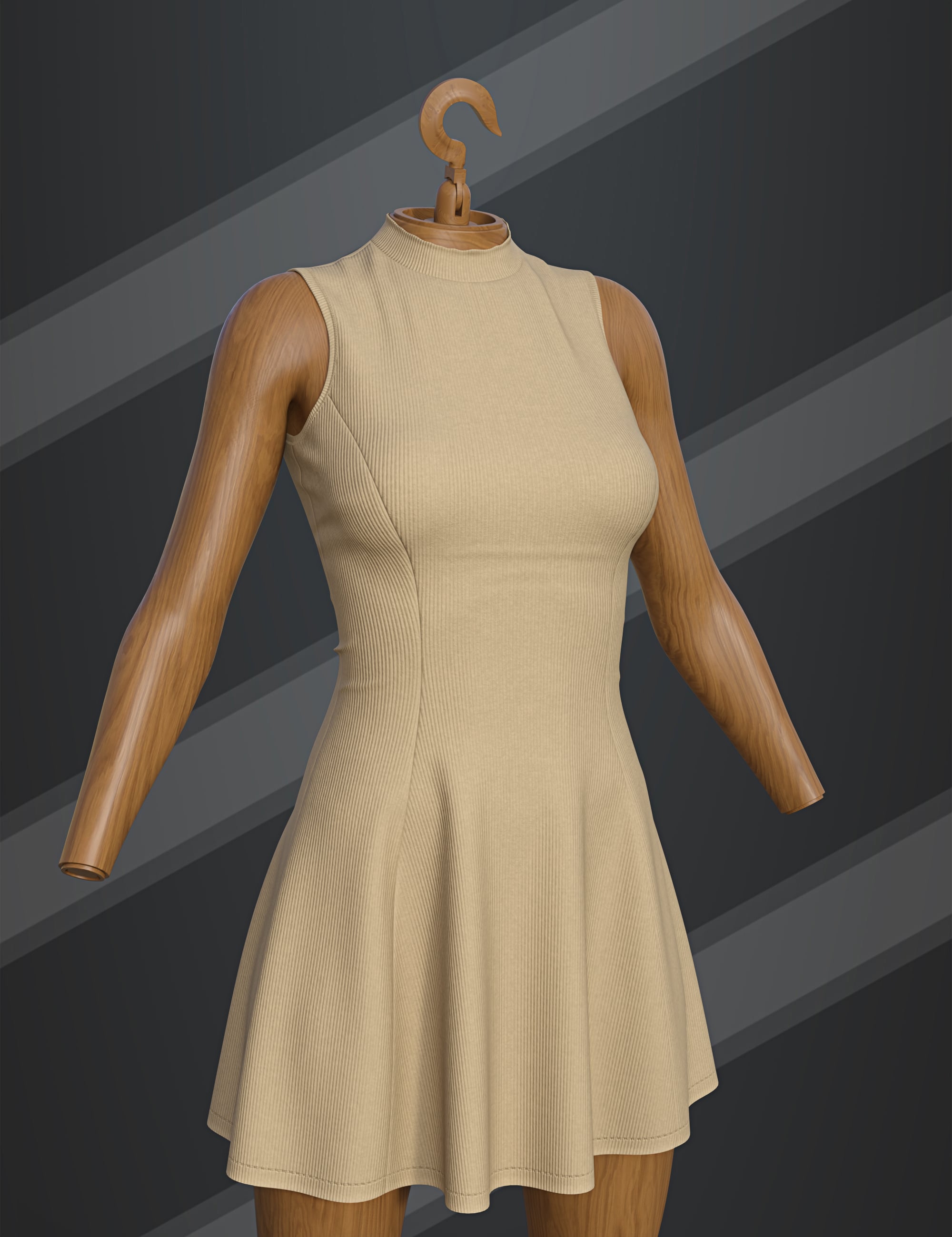 dForce SU Knit Dress for Genesis 9, 8.1, and 8 Female | Daz 3D