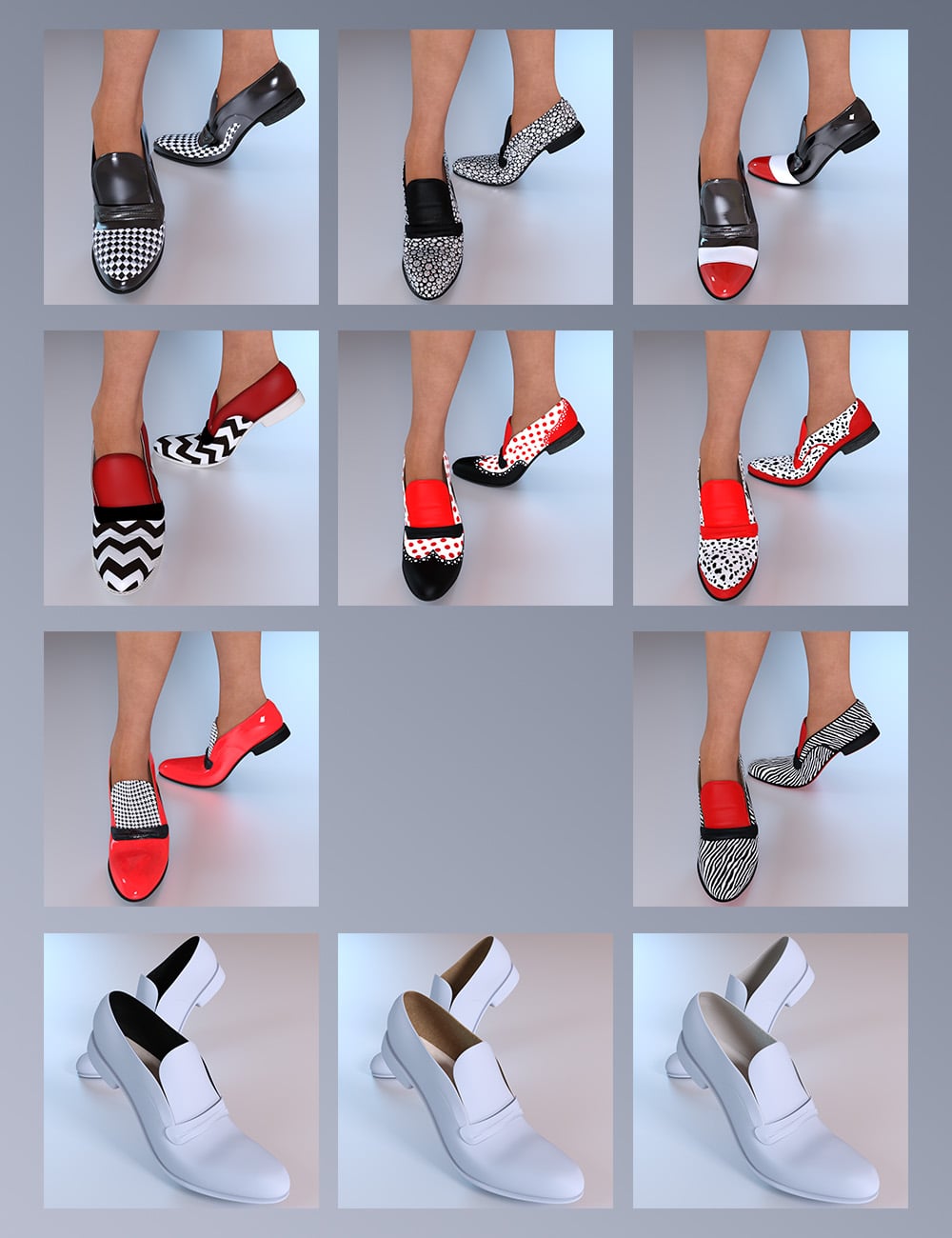Colorful Flat Shoes for Genesis 9 | Daz 3D