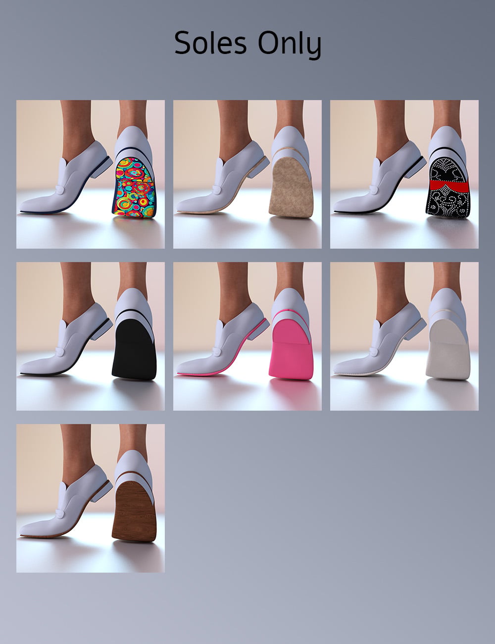 Colorful Flat Shoes for Genesis 9 | Daz 3D