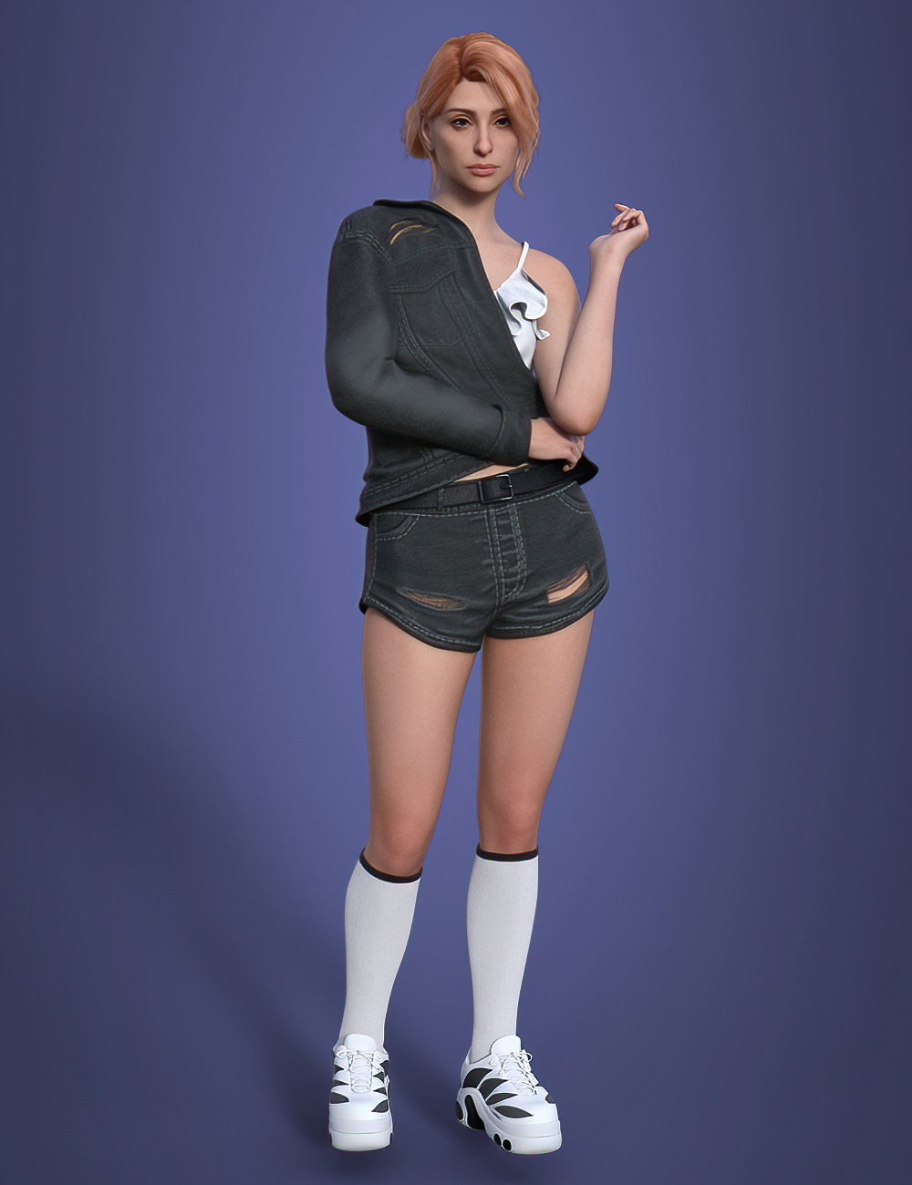 Cool Girl Denim Outfit for Genesis 9 | Daz 3D