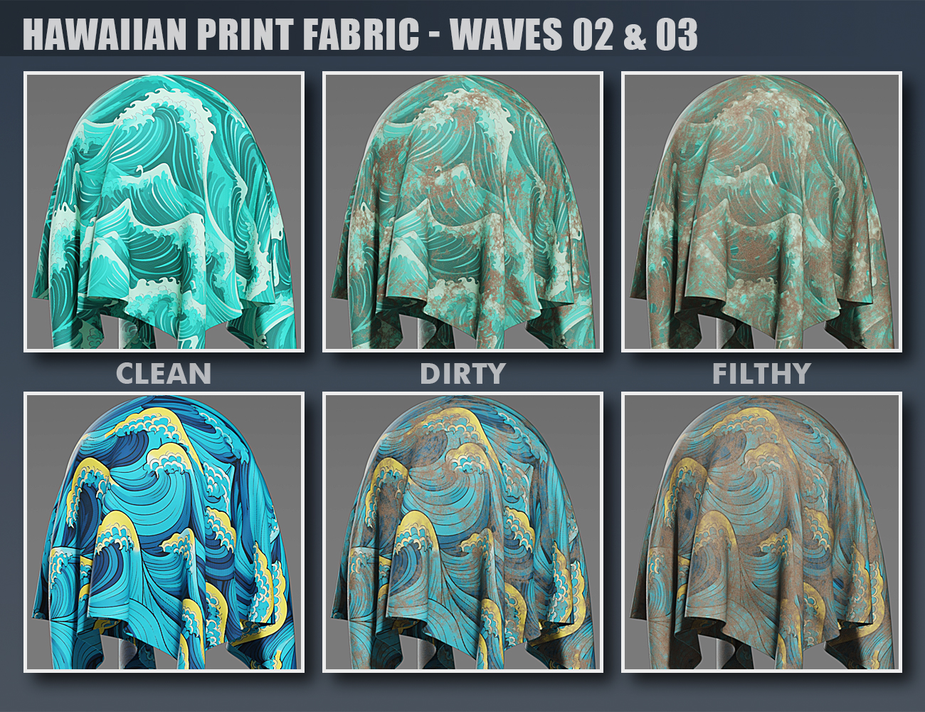 DD PBR Hawaiian Print Fabric Shaders for Iray Vol 2 | Daz 3D