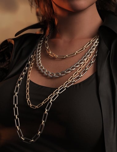 FK dForce Luxe Chains for Genesis 8, 8.1 and 9 Volume 2 | Daz 3D