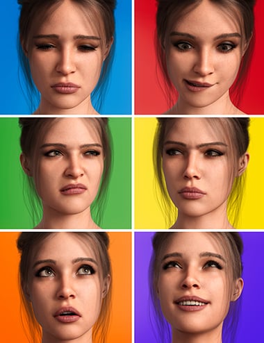Z Basic Emotions Mix and Match Expressions for Genesis 9 | Daz 3D