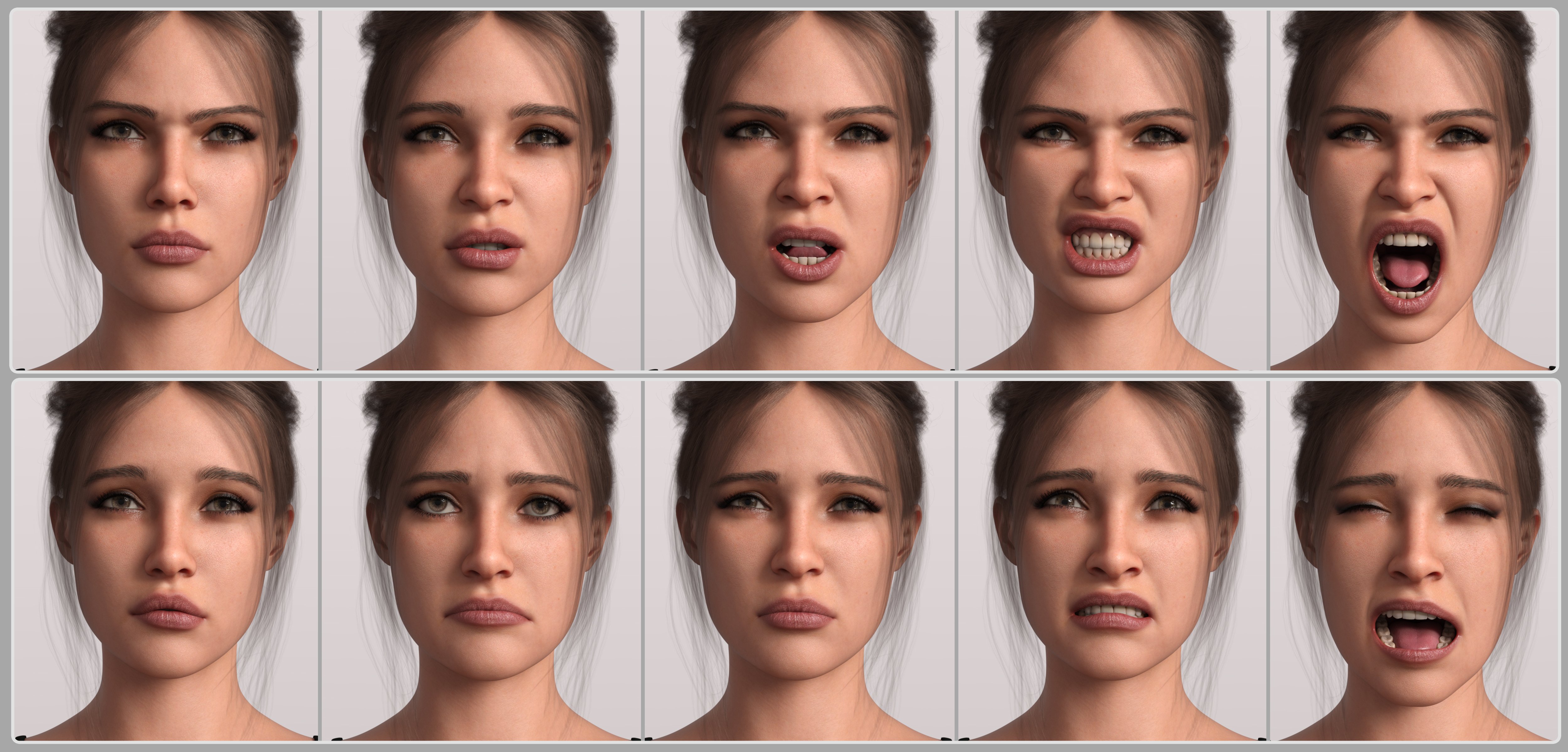 Z Basic Emotions Mix and Match Expressions for Genesis 9 | Daz 3D