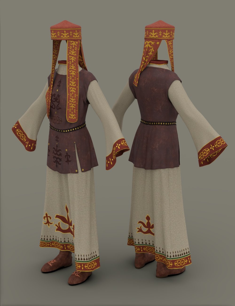 dForce Kazakh Costume for Genesis 9 | Daz 3D
