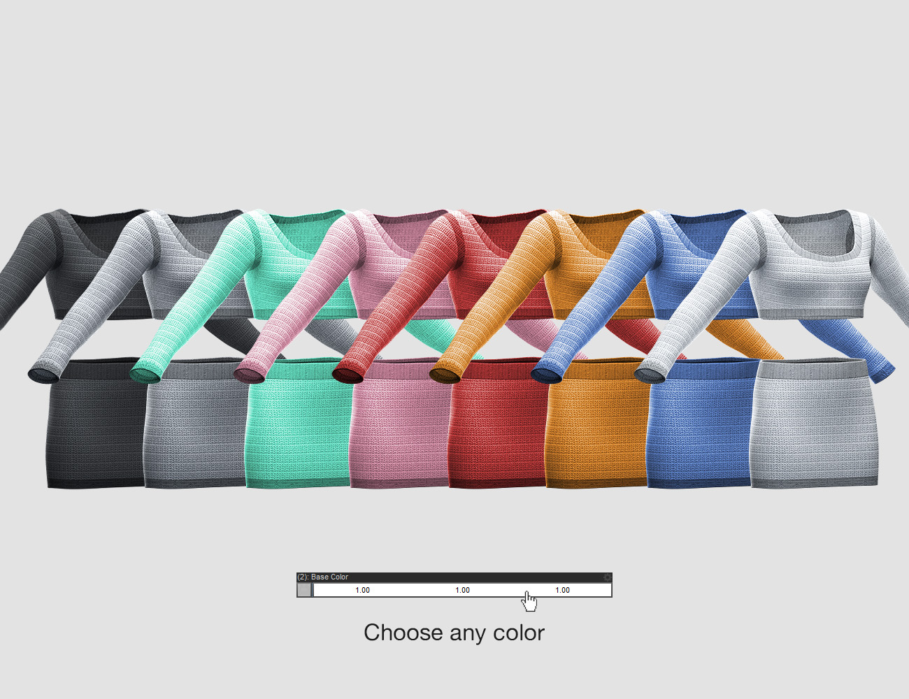 dForce Rose Knit Outfit for Genesis 9 | Daz 3D