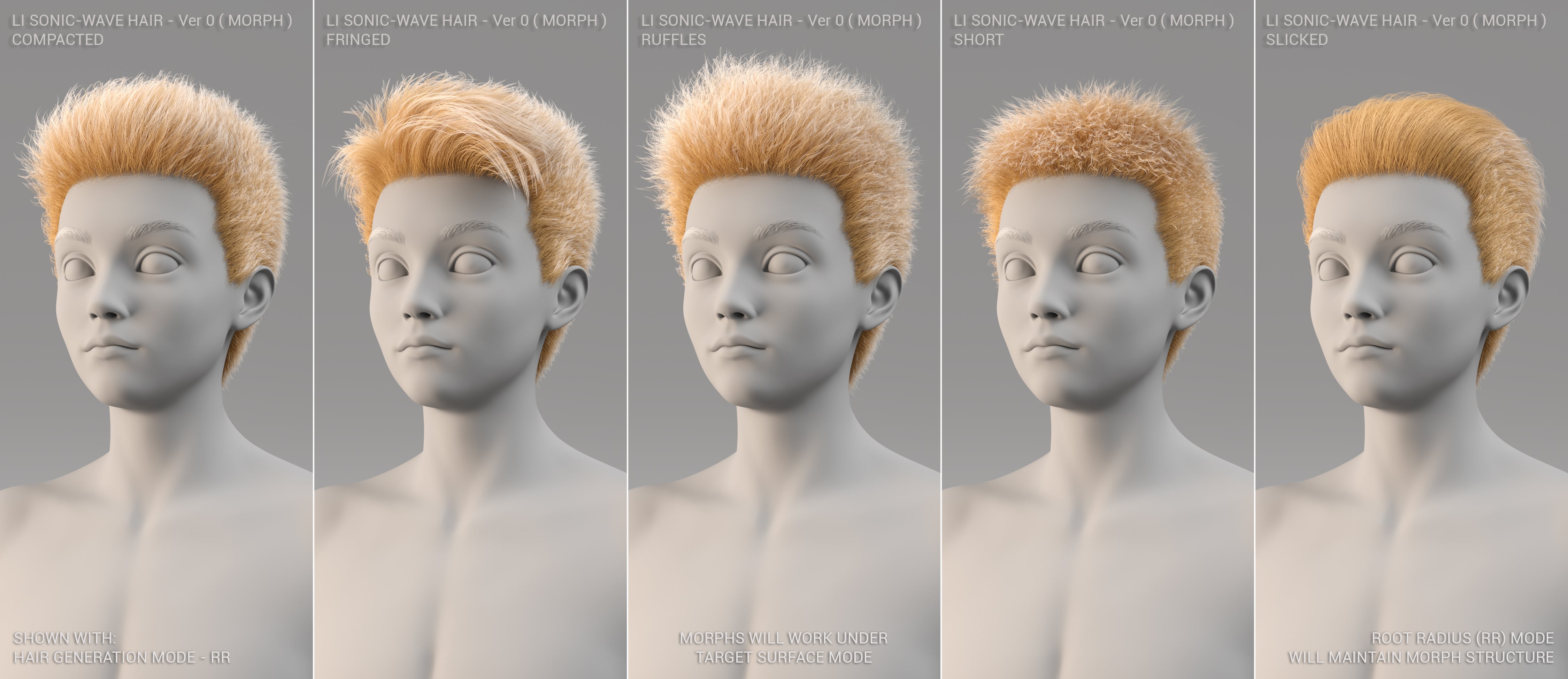 LI Sonic-Wave Hair for Genesis 9 | Daz 3D