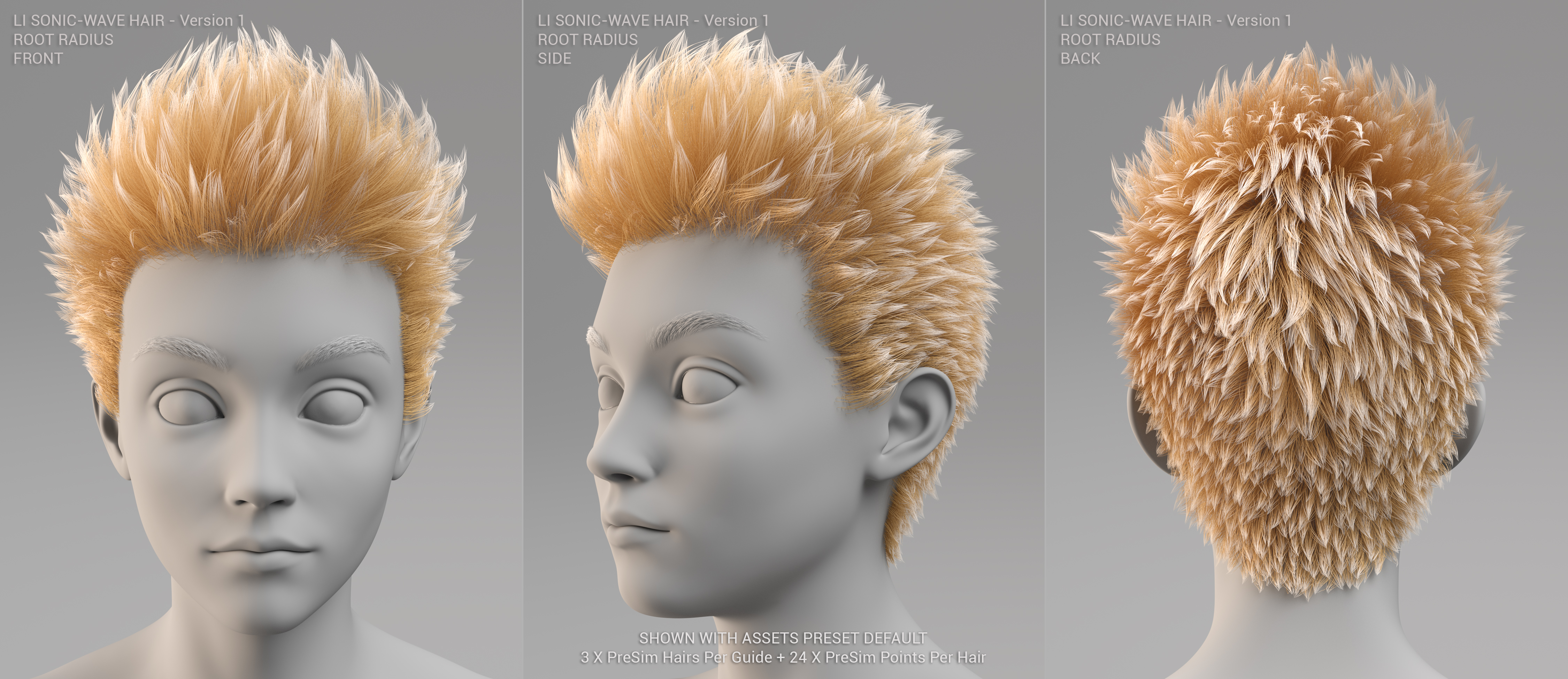 LI Sonic-Wave Hair for Genesis 9 | Daz 3D