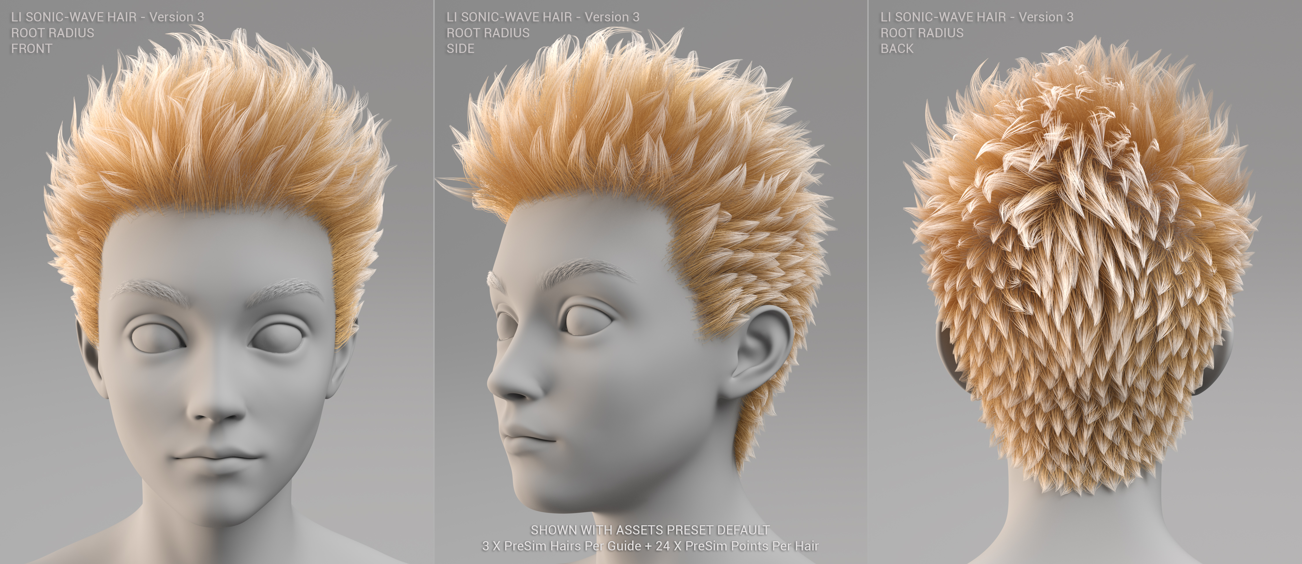 LI Sonic-Wave Hair for Genesis 9 | Daz 3D