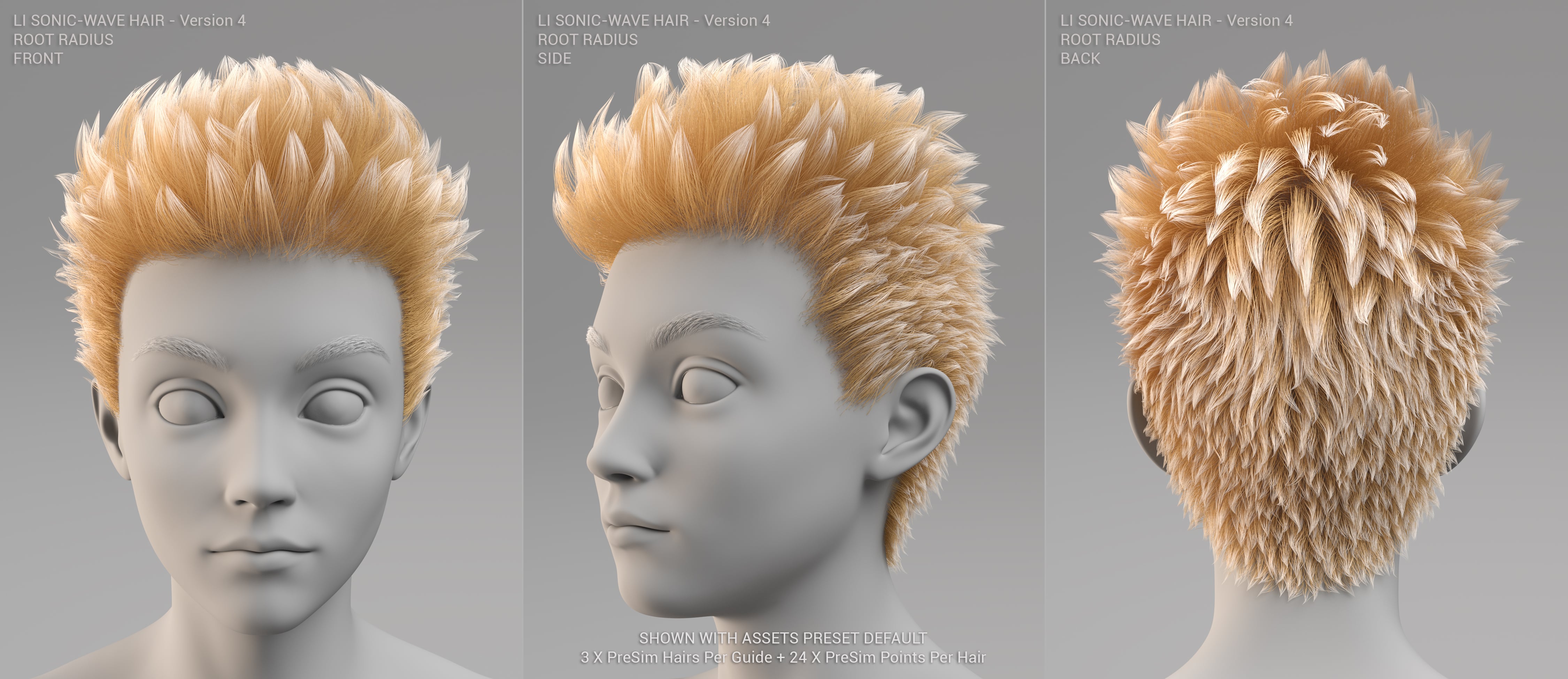LI Sonic-Wave Hair for Genesis 9 | Daz 3D