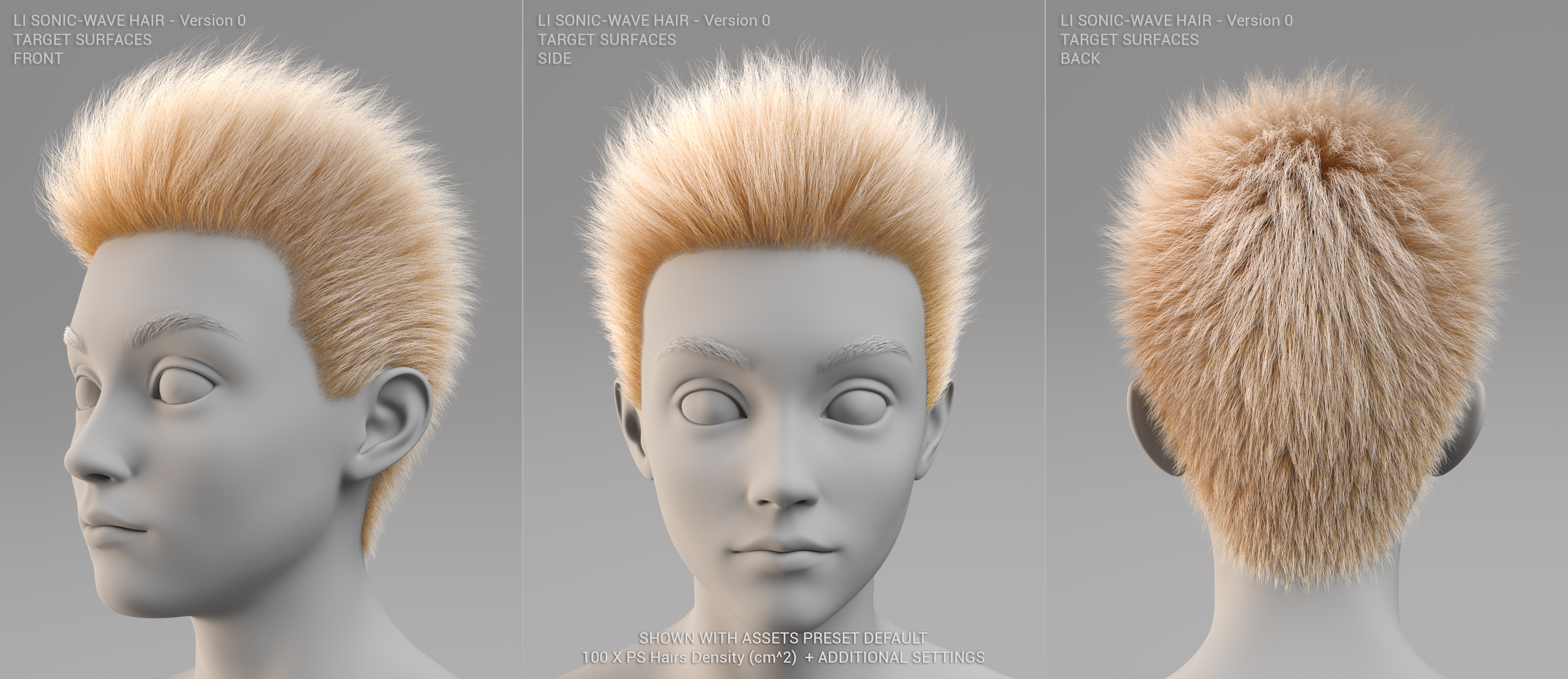 LI Sonic-Wave Hair for Genesis 9 | Daz 3D