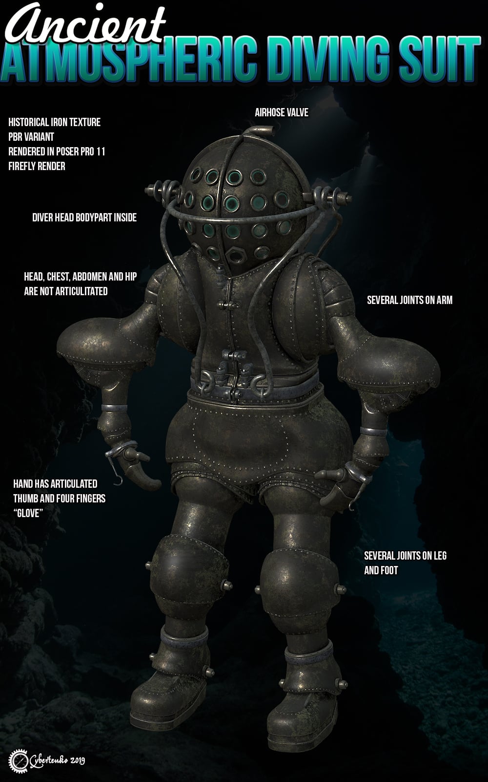Ancient Atmospheric Diving Suit | Daz 3D