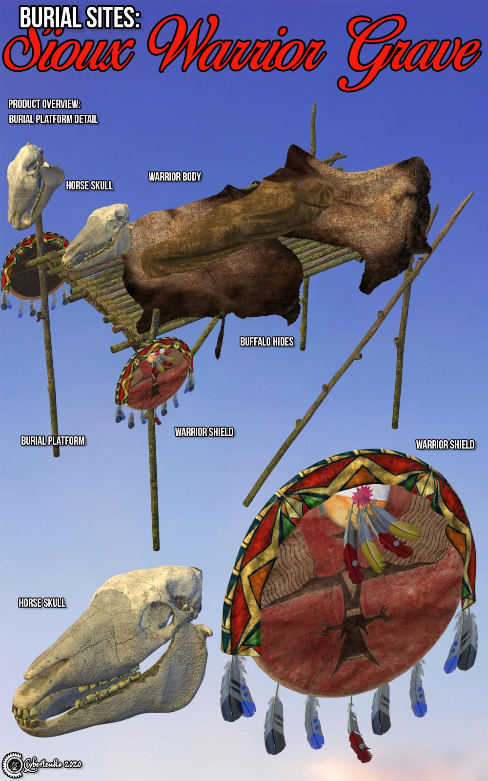 Burial Sites - Sioux Warrior Grave | Daz 3D