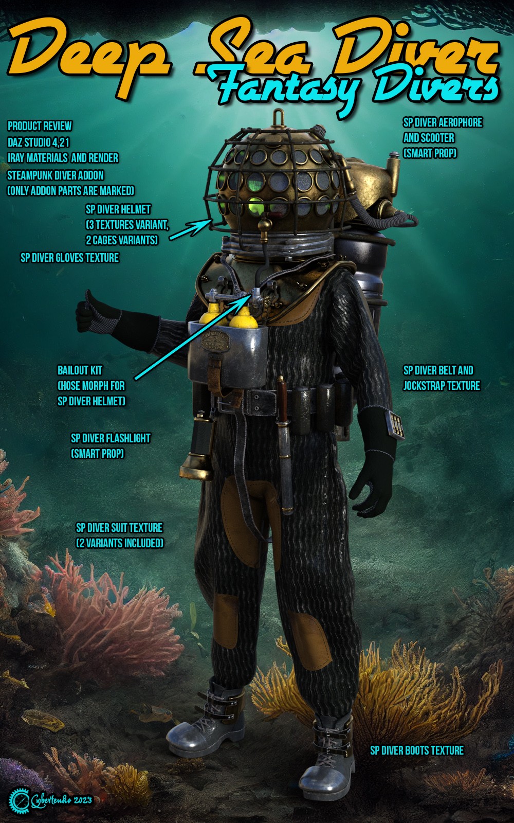 Deep Sea Diver - Fantasy Divers | Daz 3D
