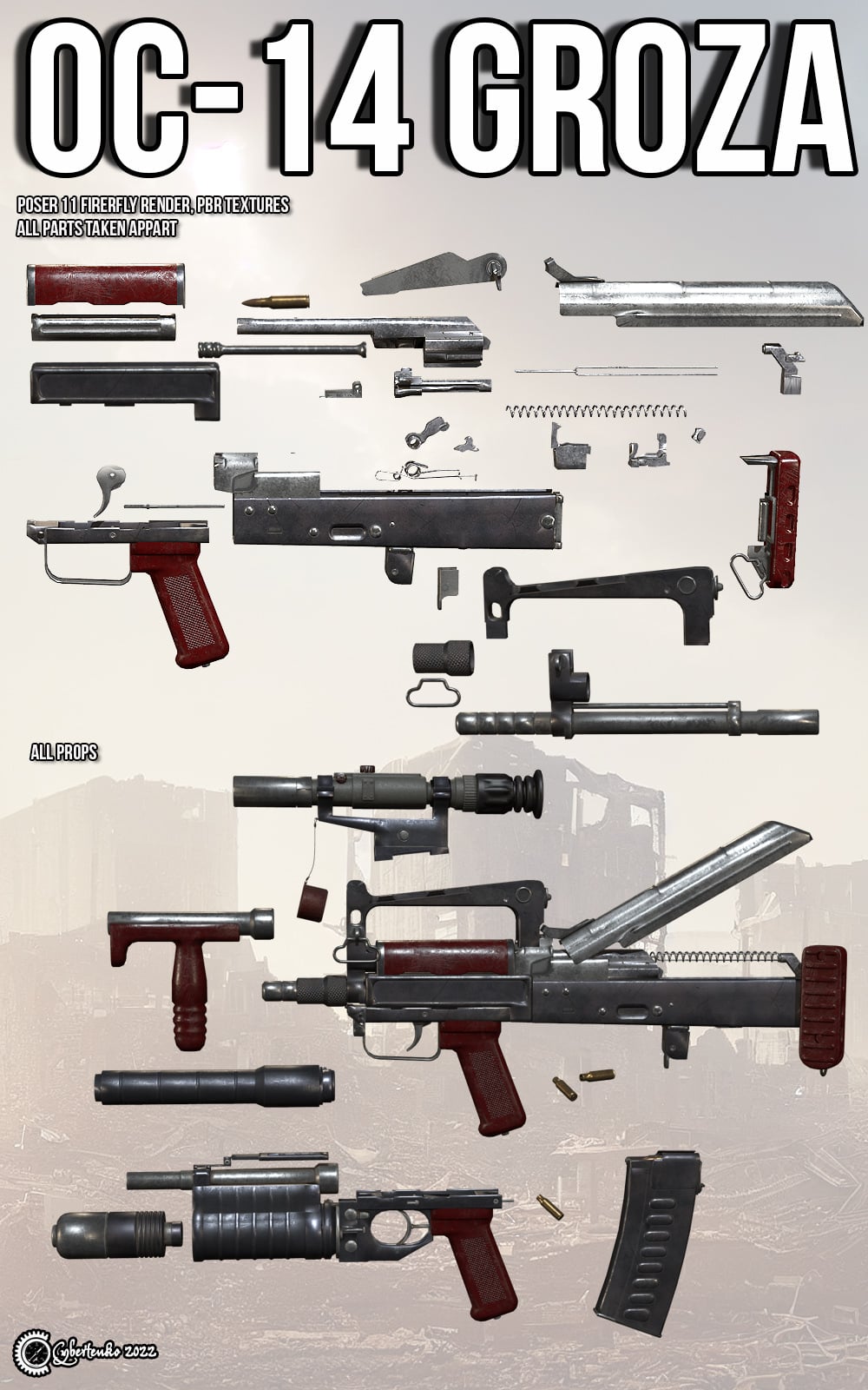 Groza Modular Assault Rifle | Daz 3D