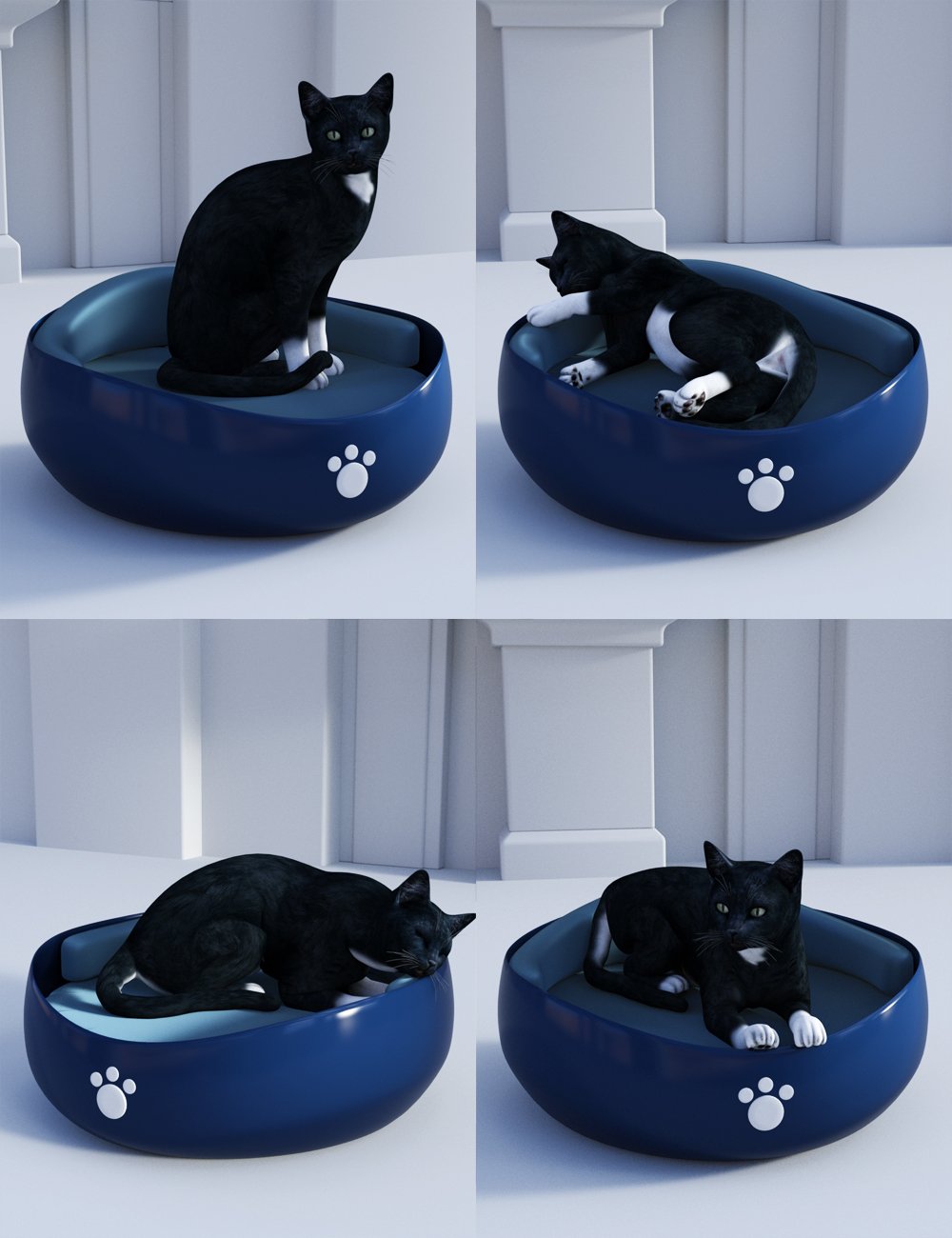 Best Cat Poses n Props for DAZ House Cat | Daz 3D