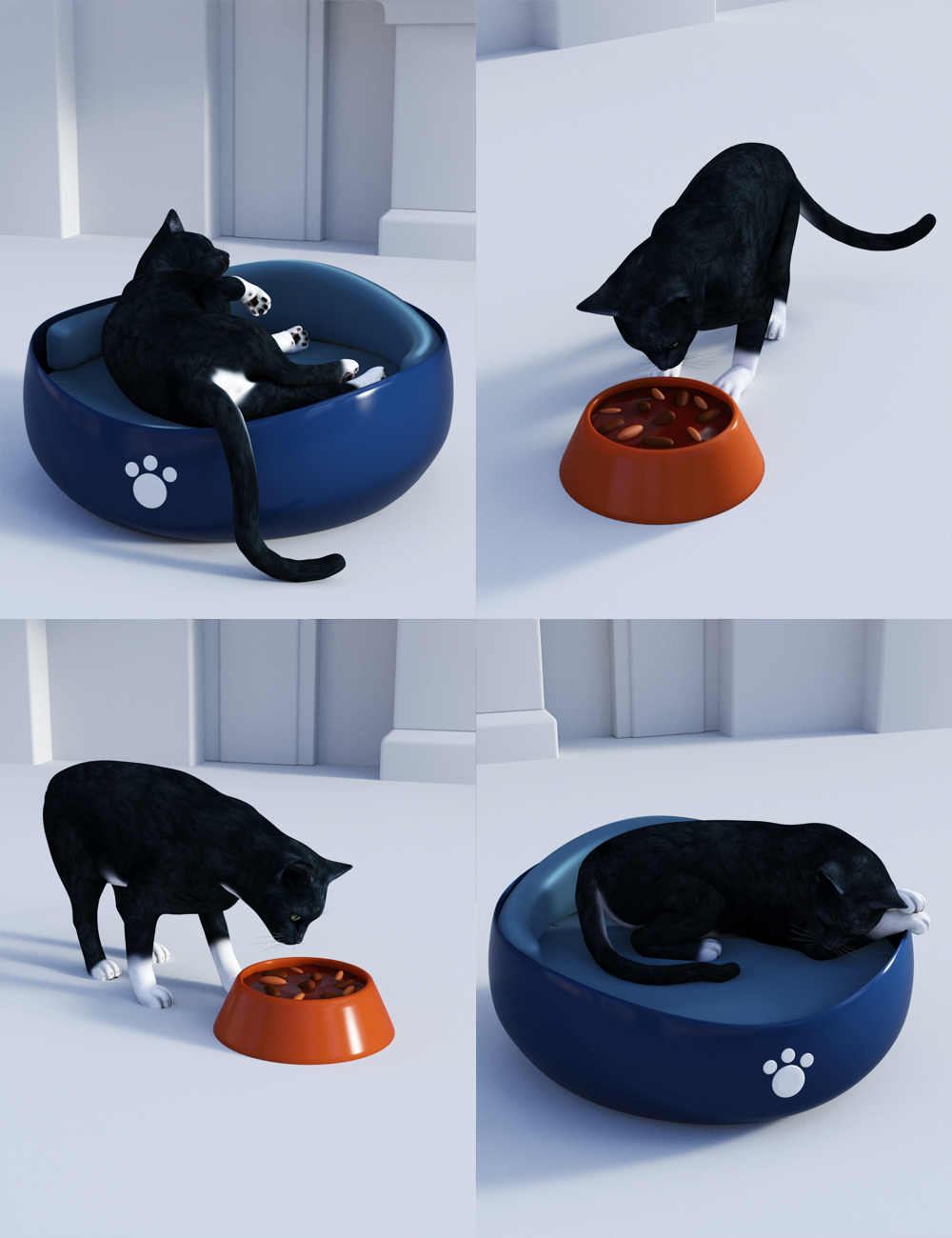 Best Cat Poses n Props for DAZ House Cat | Daz 3D