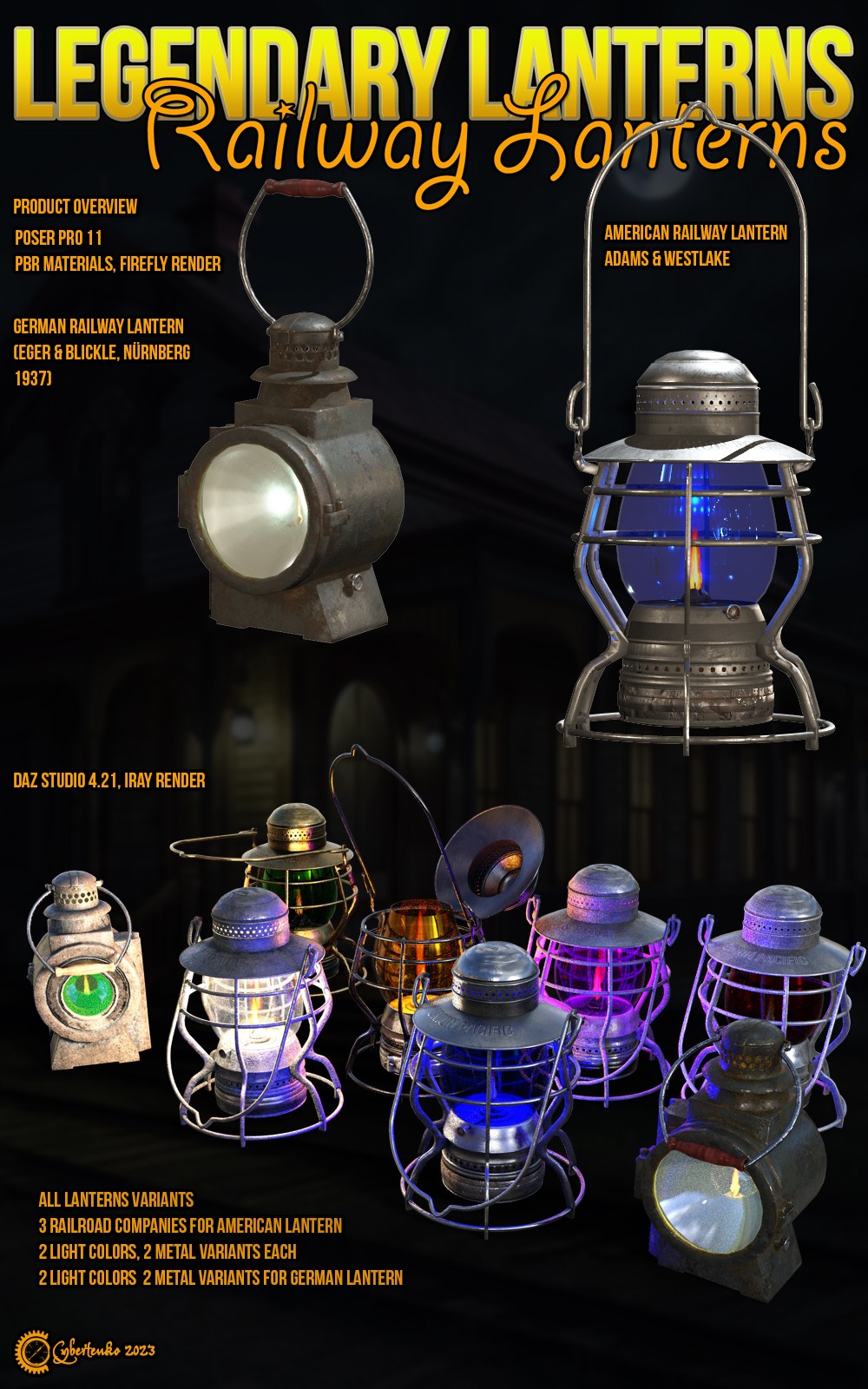Legendary Lanterns - Railway Lanterns | Daz 3D
