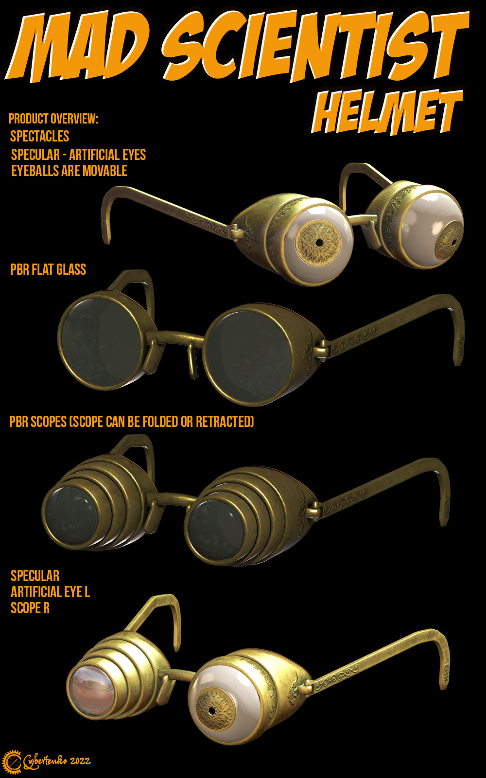 Mad Scientist Helmet ...and Spectacles | Daz 3D