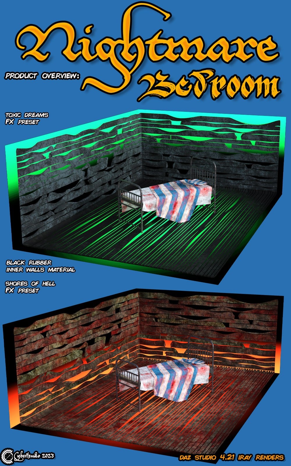 Nightmare Bedroom for DAZ | Daz 3D
