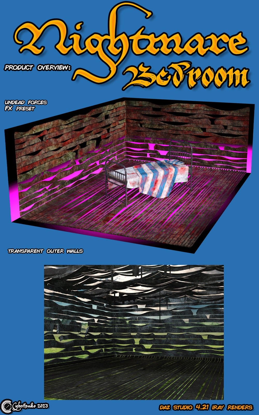Nightmare Bedroom for DAZ | Daz 3D
