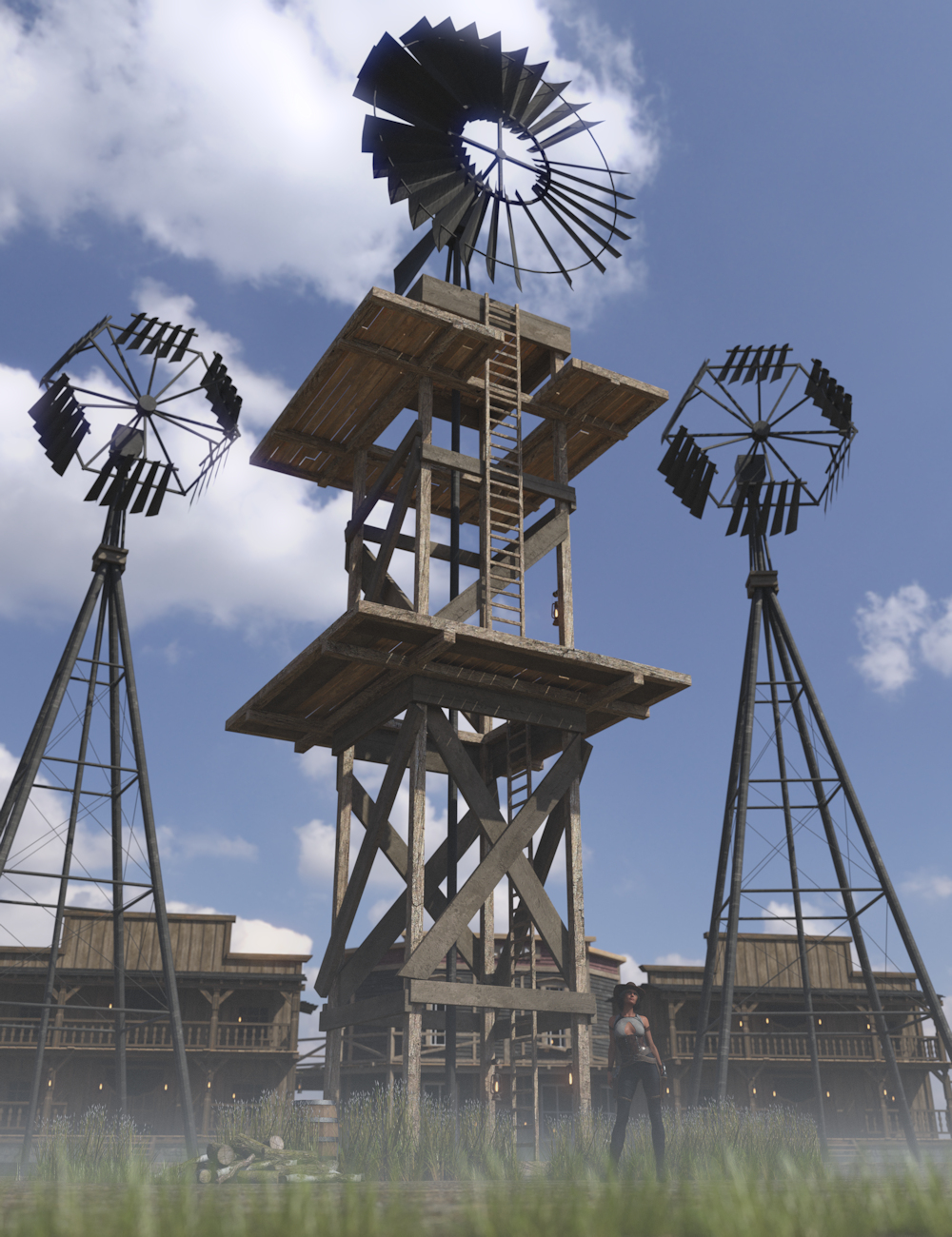 Water Pump Windmills 2 | Daz 3D