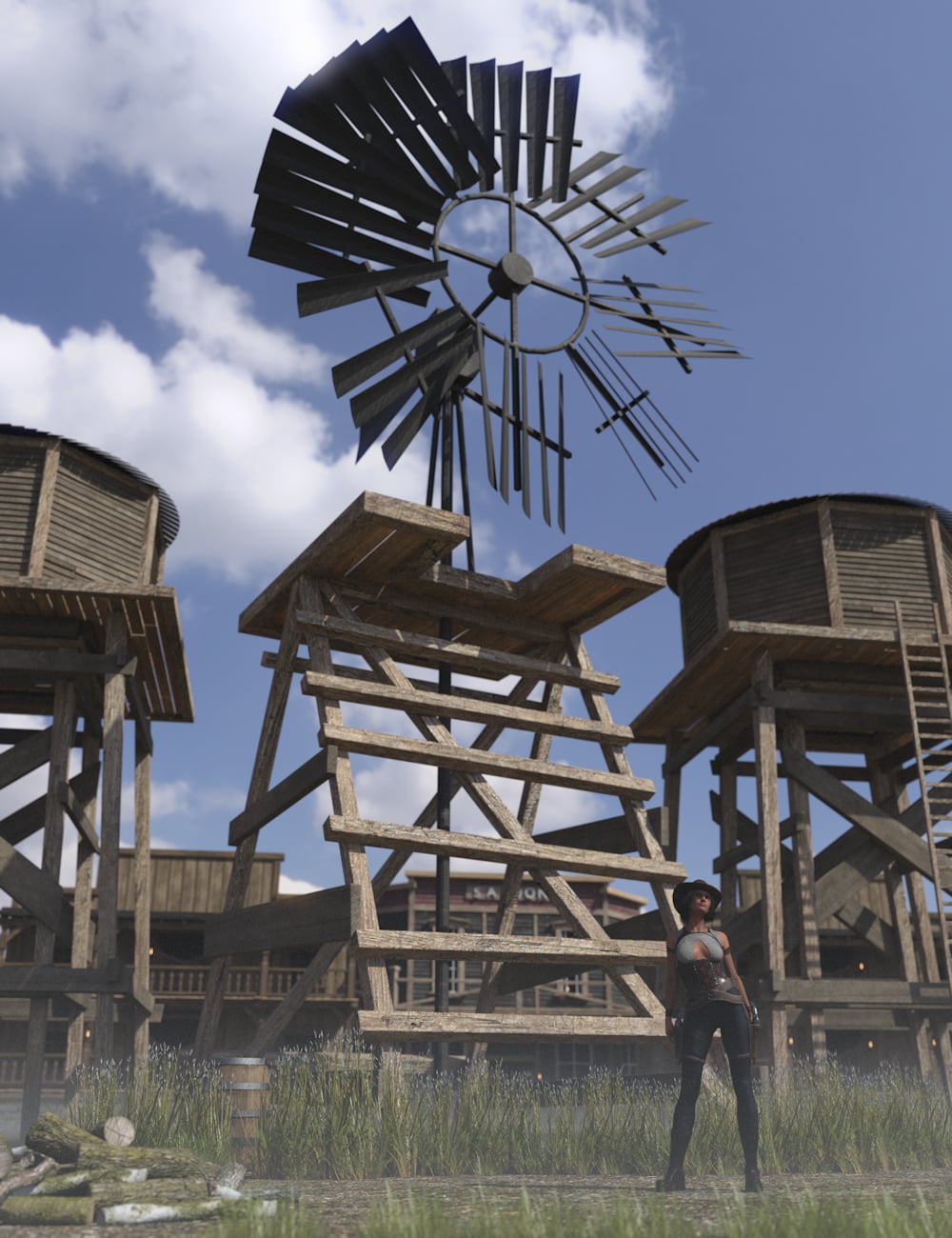 Water Pump Windmills 2 | Daz 3D