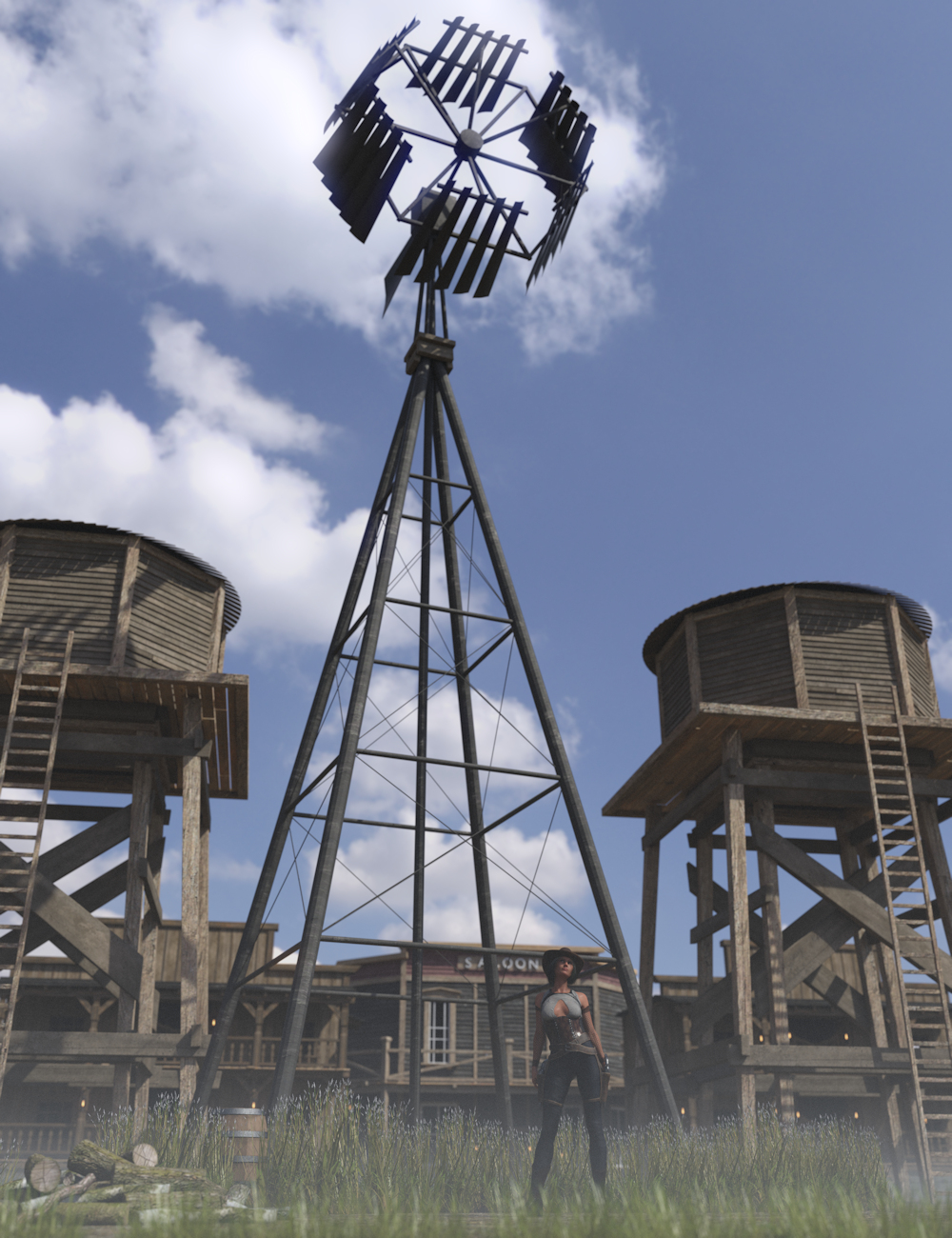 Water Pump Windmills 2 | Daz 3D