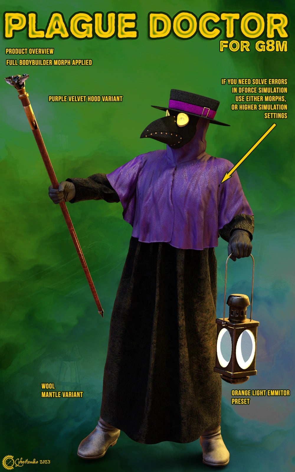 Plague Doctor for G8M | Daz 3D
