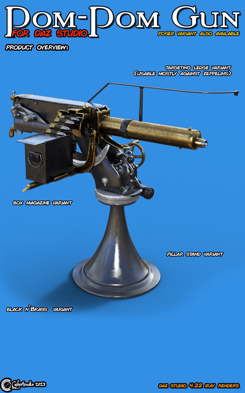 Pom-Pom Gun for Daz | Daz 3D