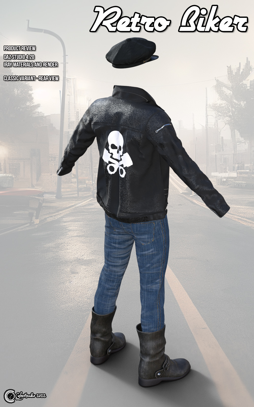 Retro Biker for G8M | Daz 3D
